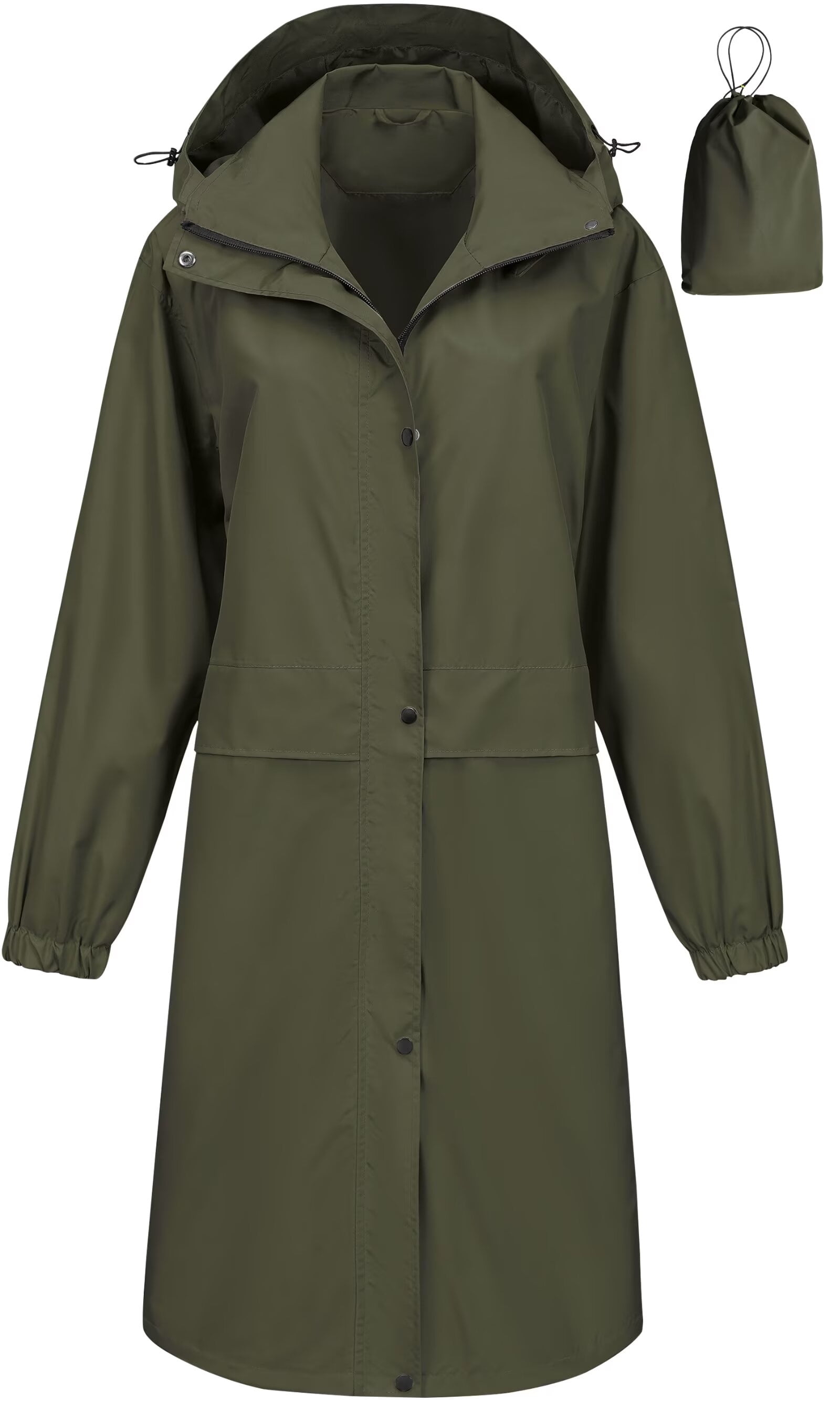 Chrisuno Rain Coat Women Waterproof Long Hooded Trench Raincoat ...