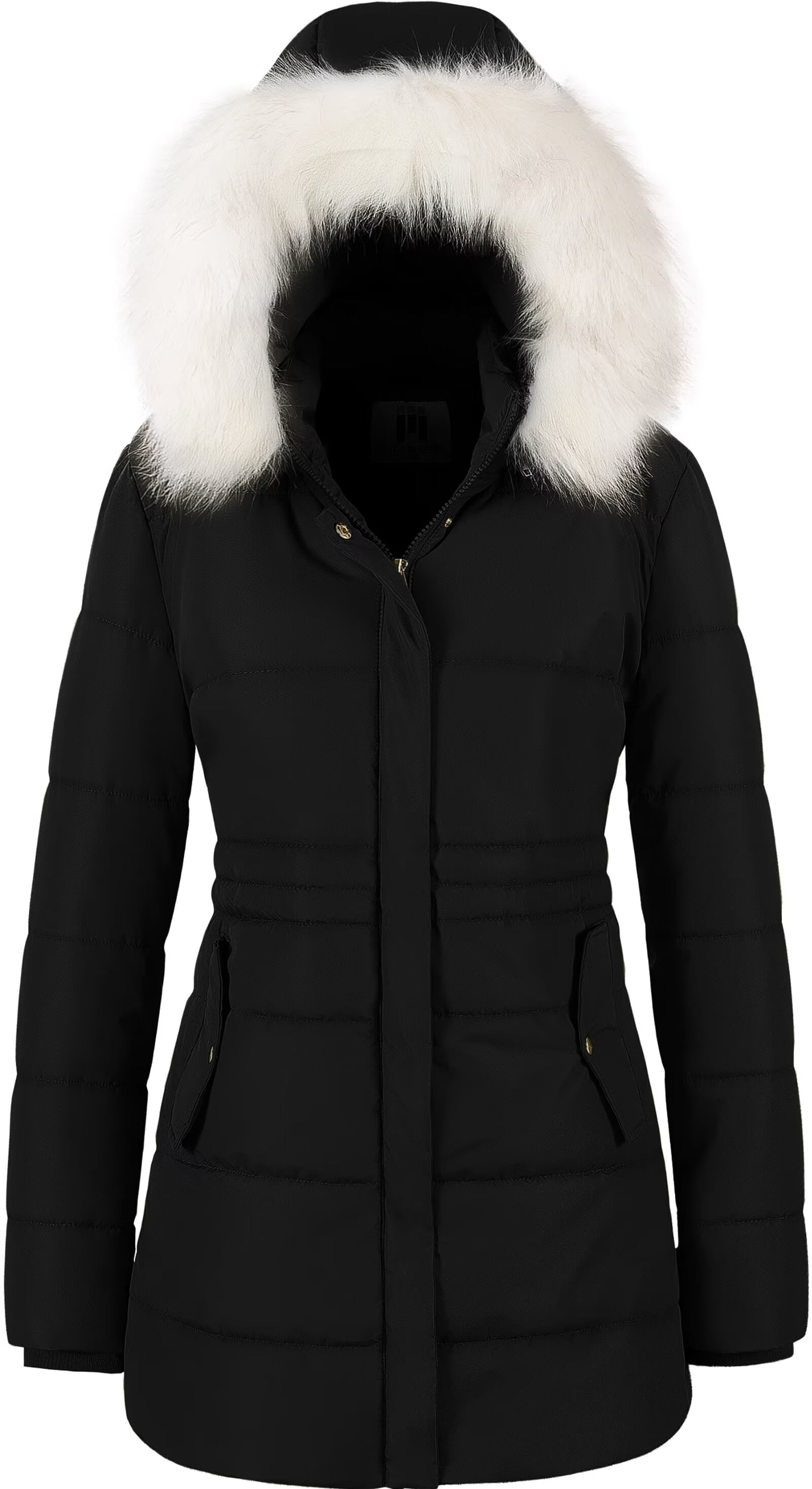 Chrisuno Women's 3/4 Length Winter Coat Parka Jacket With Removable ...