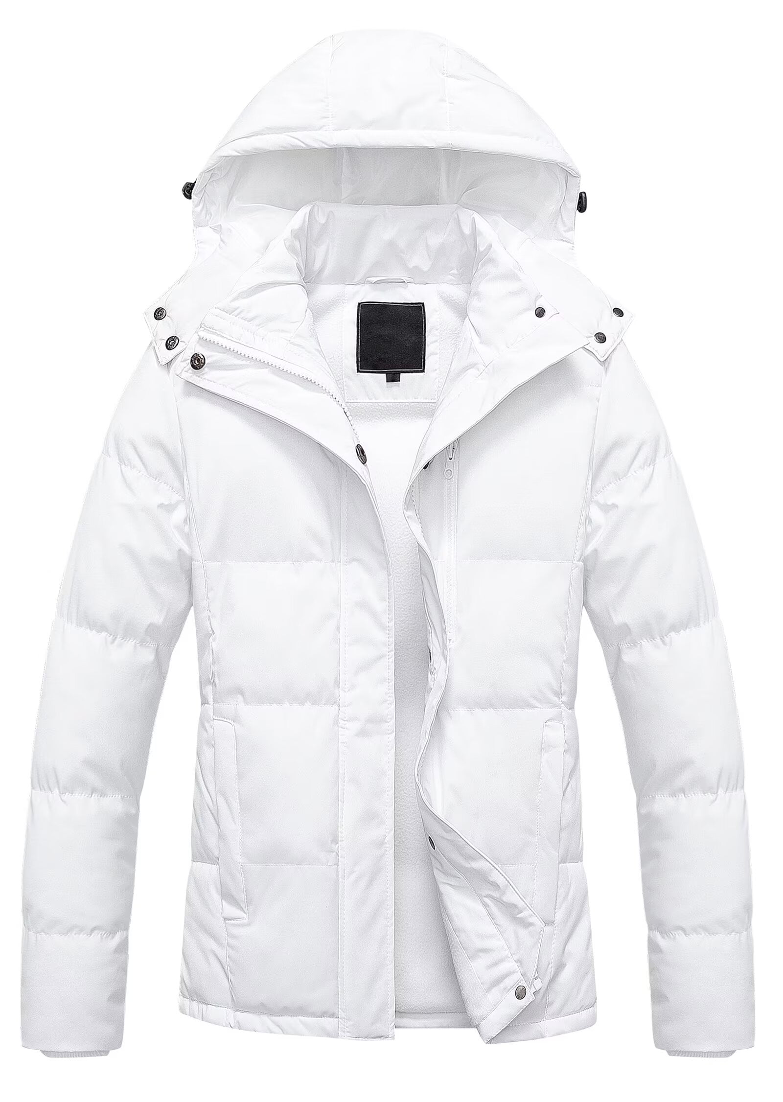 Chrisuno Women's Female Heavy Weight Quilted Big Hood Windproof Snow ...