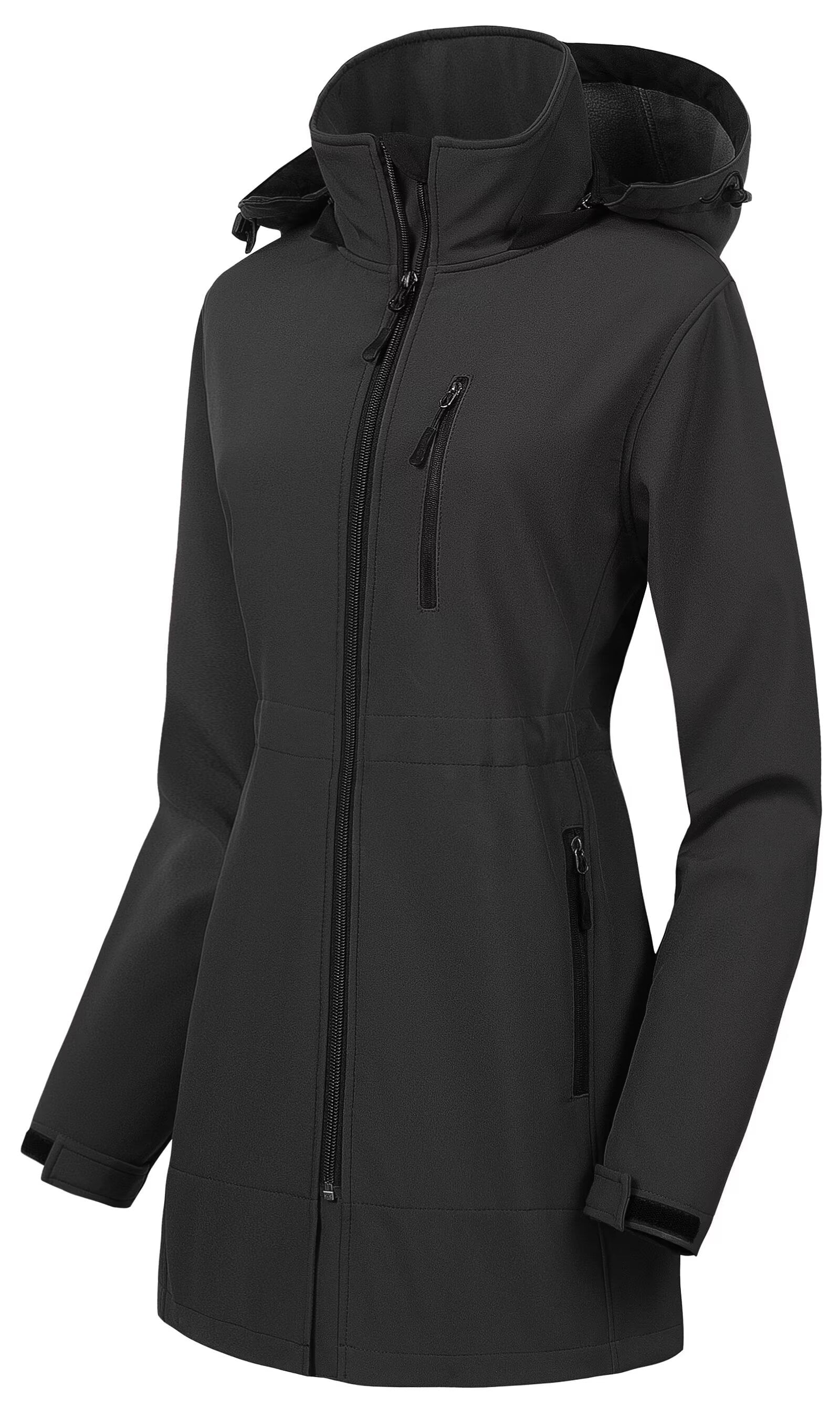 Chrisuno Women's Fleece Lined Softshell Jacket Hooded Midweight ...