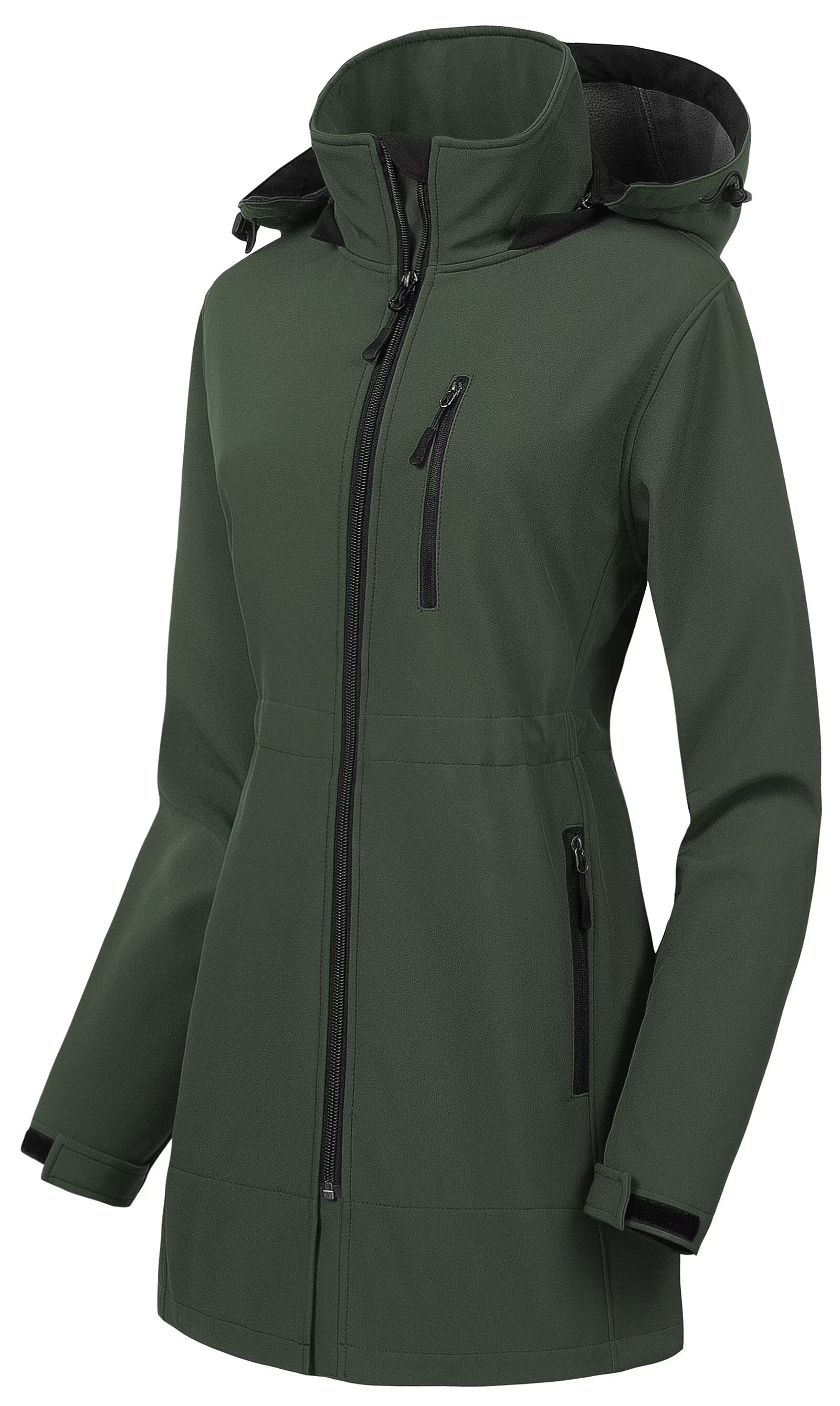 Chrisuno Women's Insulated Softshell Jacket Hooded Lightweight ...