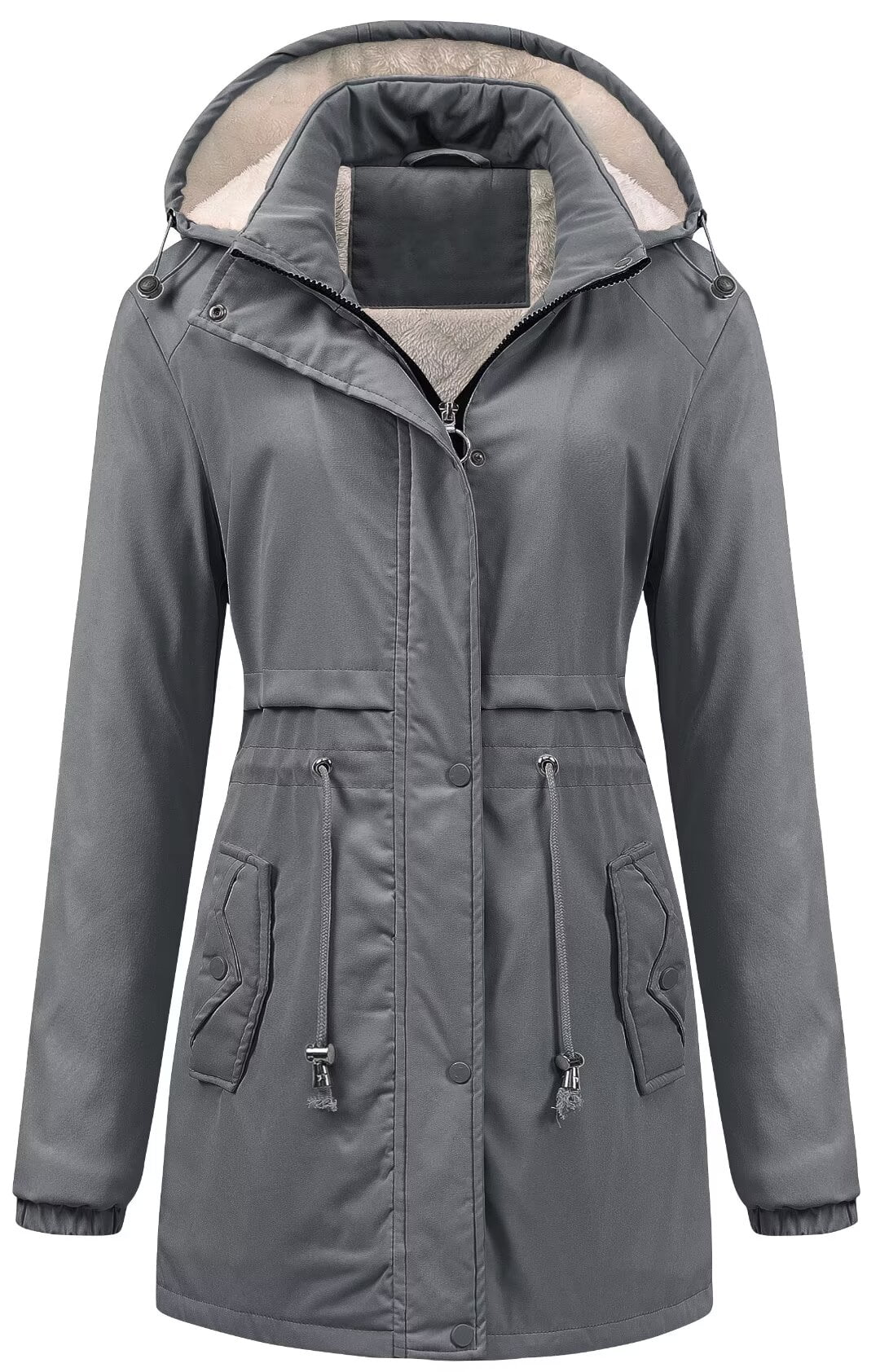 Chrisuno Women's Outdoor Waterproof Coat Down Alternative Parka Puffer ...