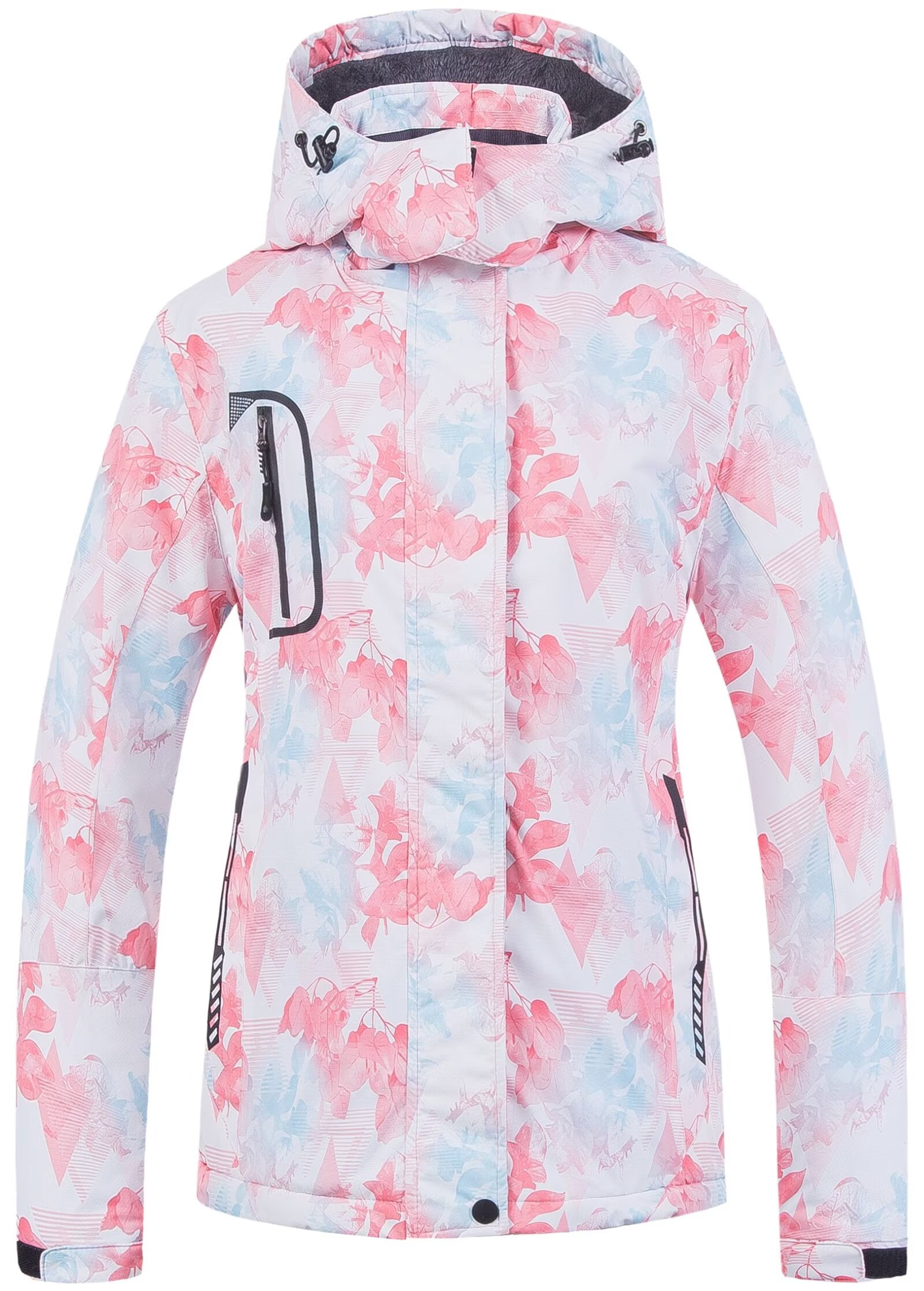 Chrisuno Women's Snowboarding Jacket Winter Snow Coat Pink Printed XX ...