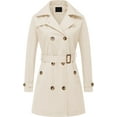 Chrisuno Women's Swing Tan Trench Coat All Weather Coats Spring Jacket ...