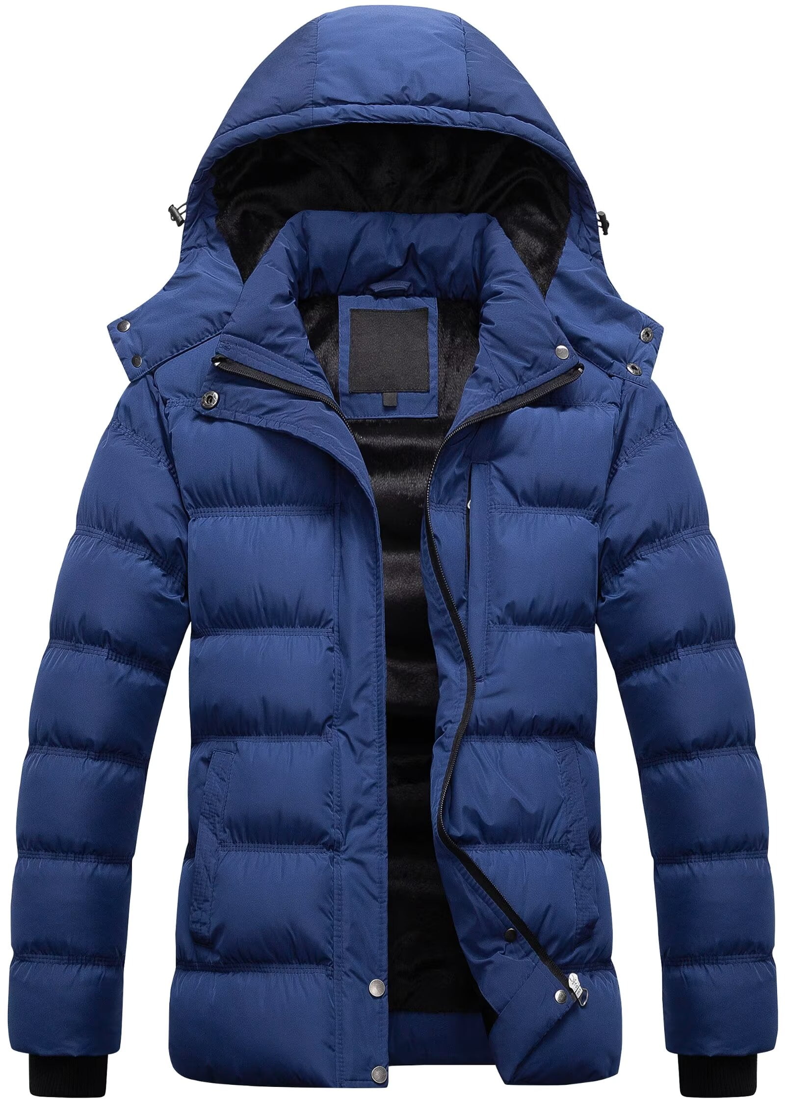 Chrisuno Women's Thick Winter Coats Hooded Short Warm Puffer Jackets Parka With Removable Hood ...