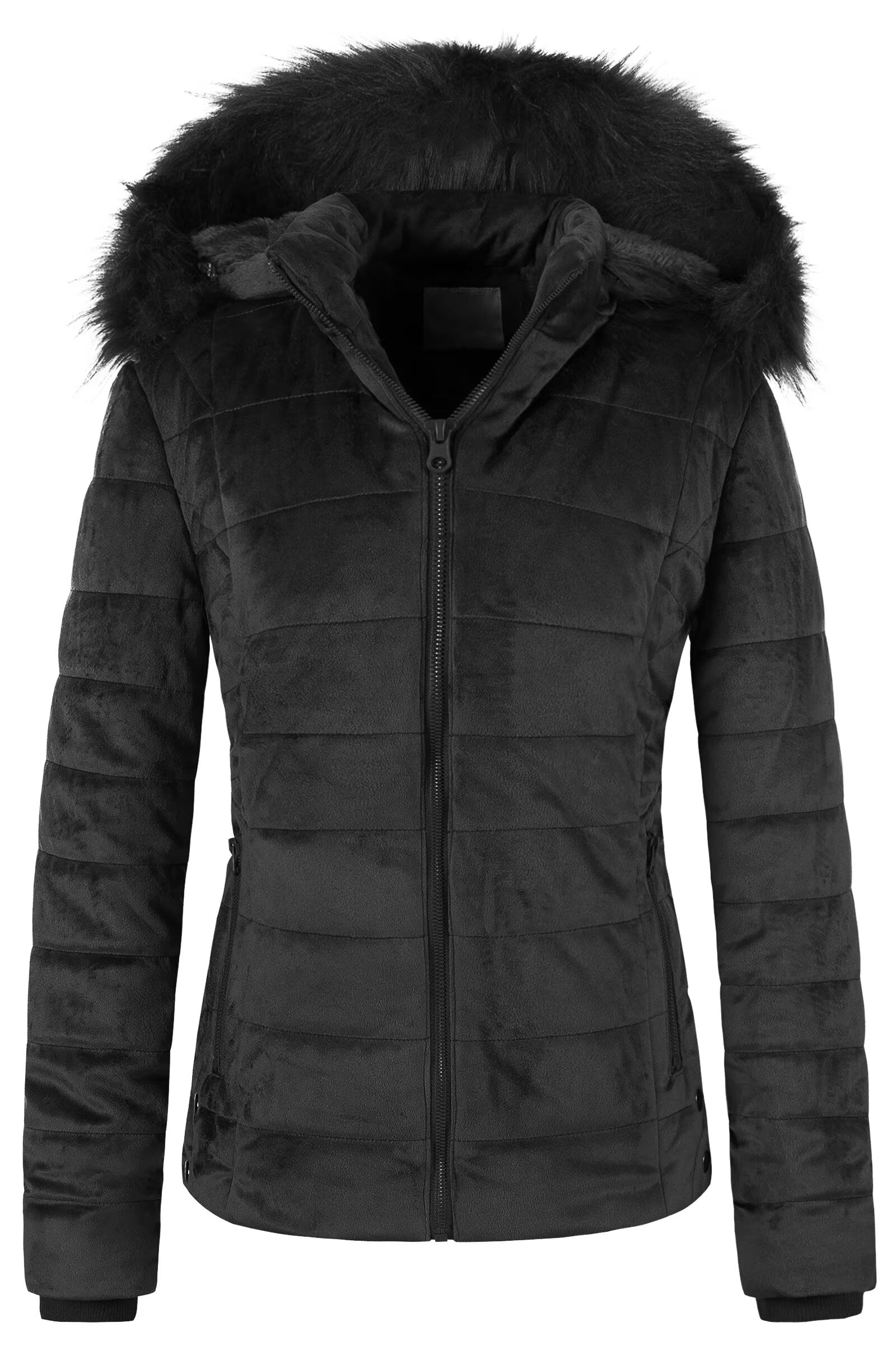 Chrisuno Women's Winter Coat Midweight Quilted Puffer Jacket Warm Satin ...