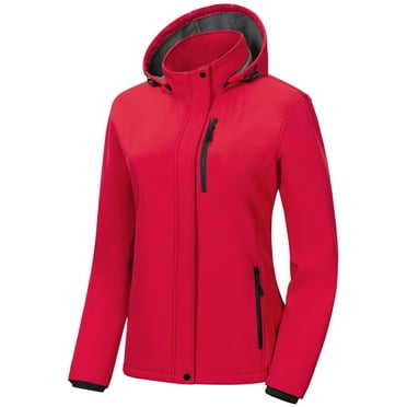 Ecqkame Rain Jackets for Women Softshell Waterproof Windbreaker Jacket Cold Weather Running ...