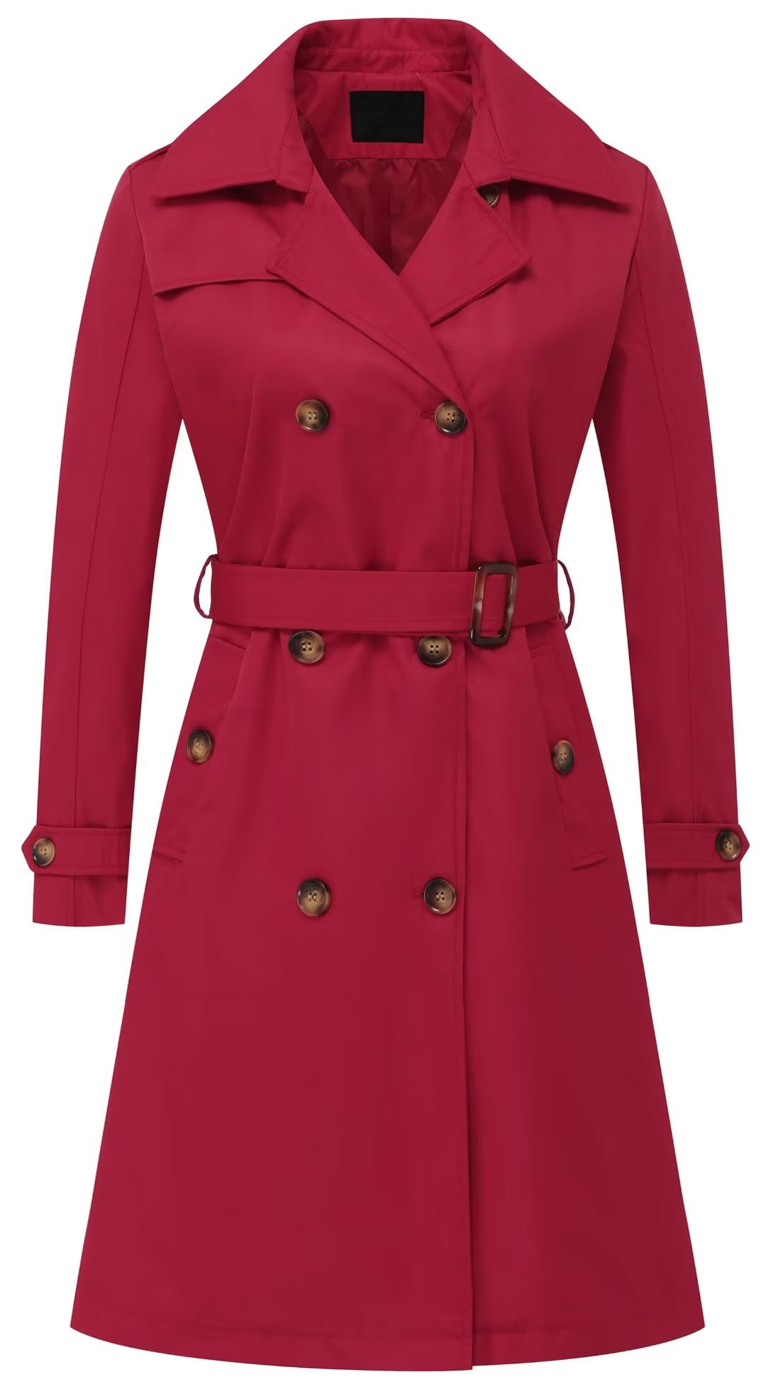 Chrisuno Womens Long Trench Coat Plus Coats for Women Waterproof Double ...