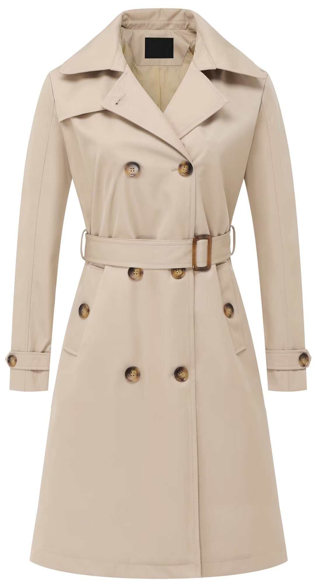 Chrisuno Women's Classic Notched Lapel Wool Coats Buttoned Long Jacket ...