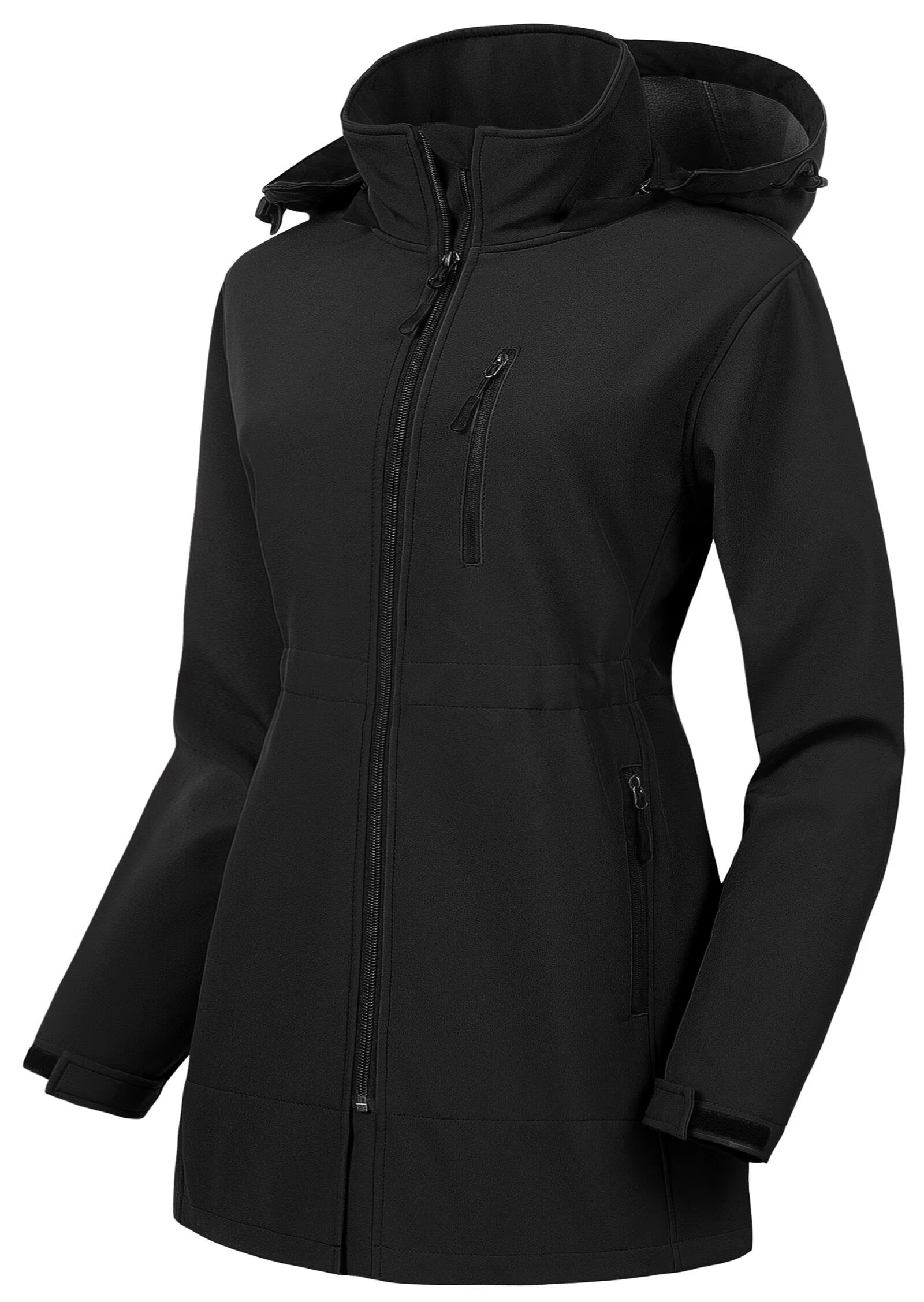 Chrisuno Womens Plus Size Fleece Lined Jacket Women's Waterproof Trench Coat Fall Spring ...