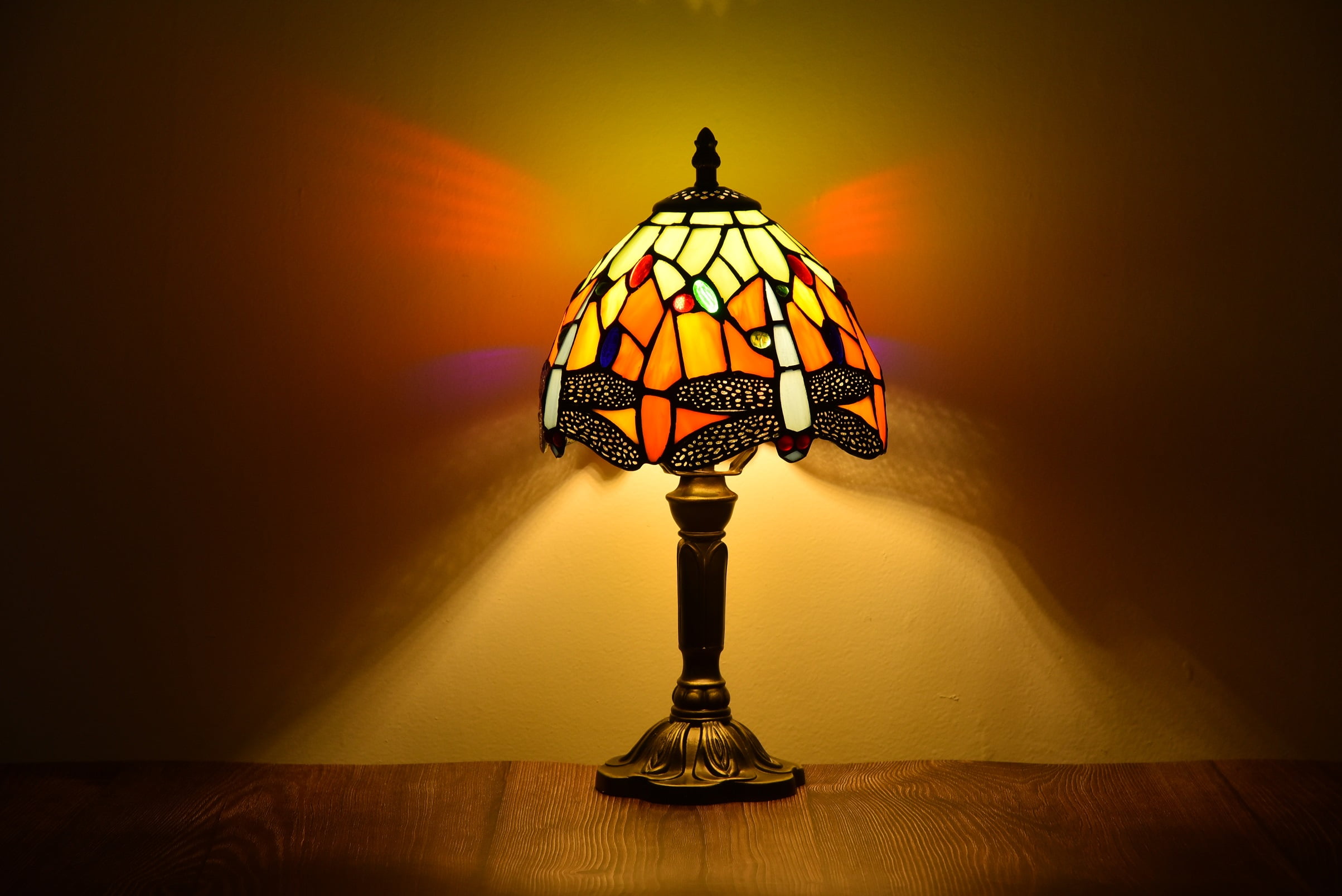 Orinova Tiffany-Style Table Lamp Stained Glass Bedside Lamp for Living ...