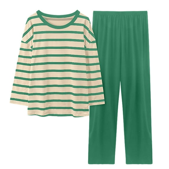 Chroia Spring Fall Couple's Pajama Set - 2-Piece Lapel Double Length ...