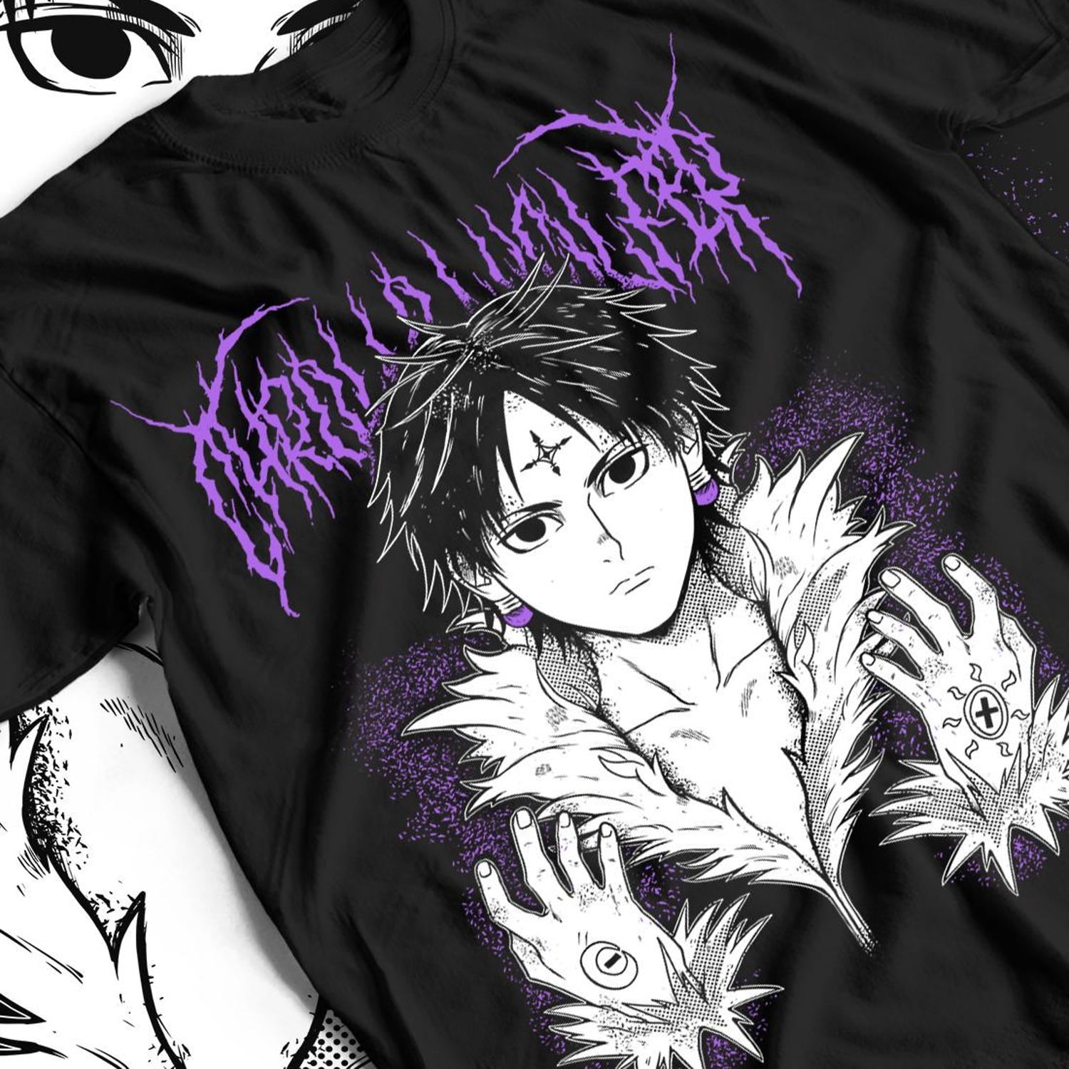 Chrollo Danchou Spider Leader Phantom Troupe Tee, Black Cotton Unisex T ...