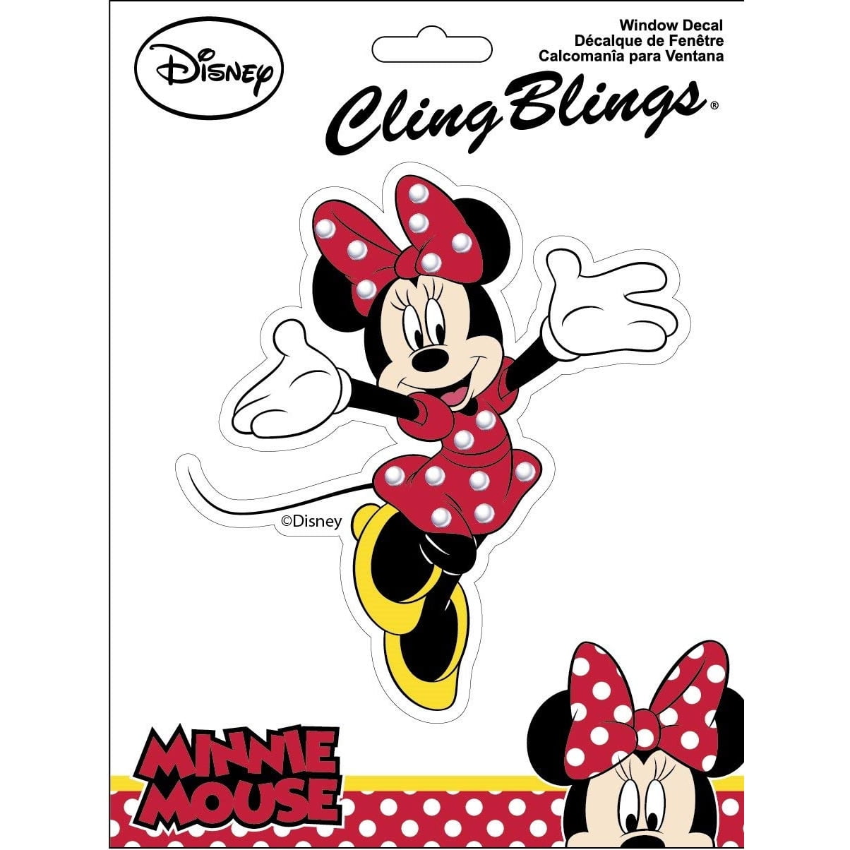 Chroma 1 piece Disney Minnie Mouse Cling Bling Decal for Car Truck Suv ...