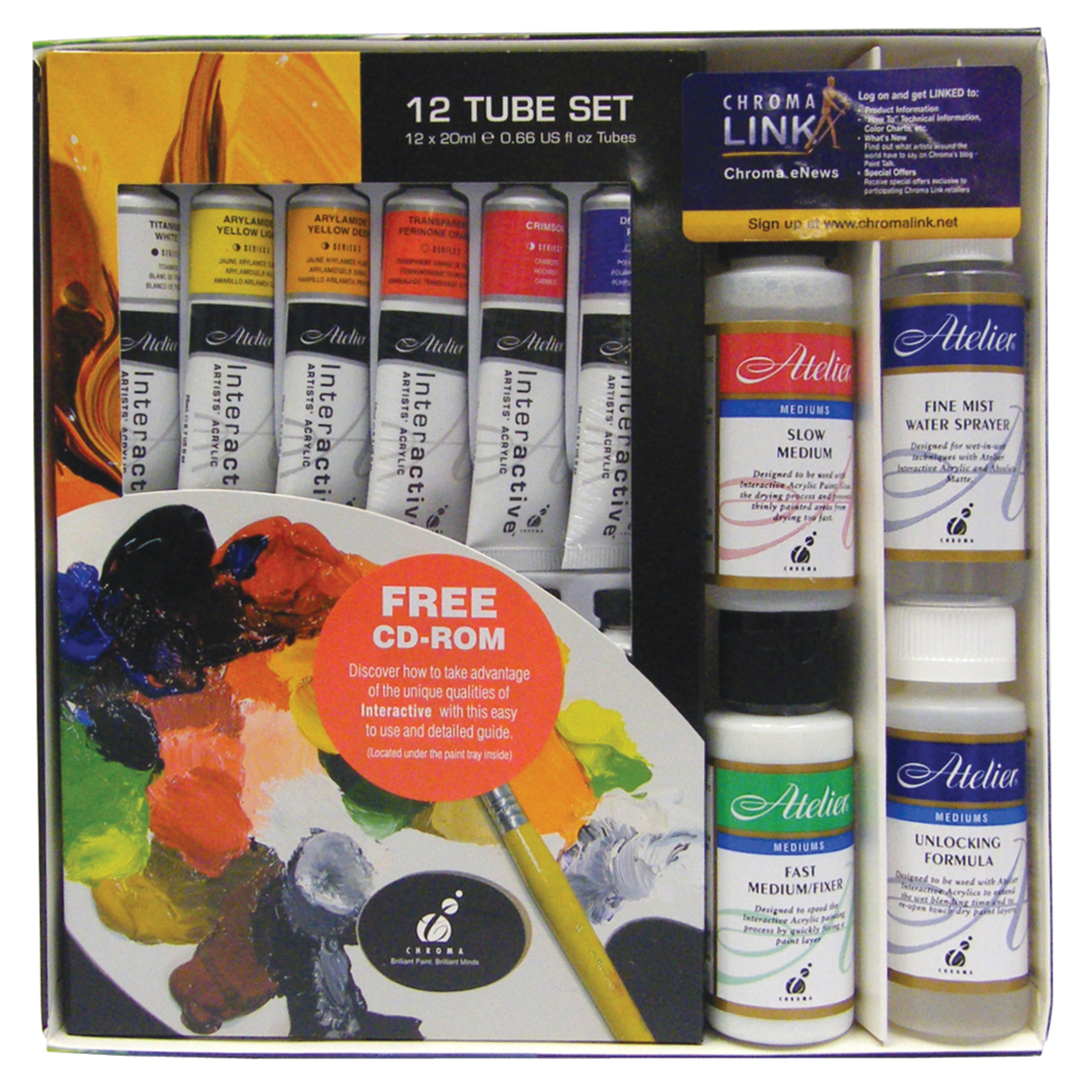Chroma Atelier Interactive Artists' Acrylic Color & Mediums Set ...