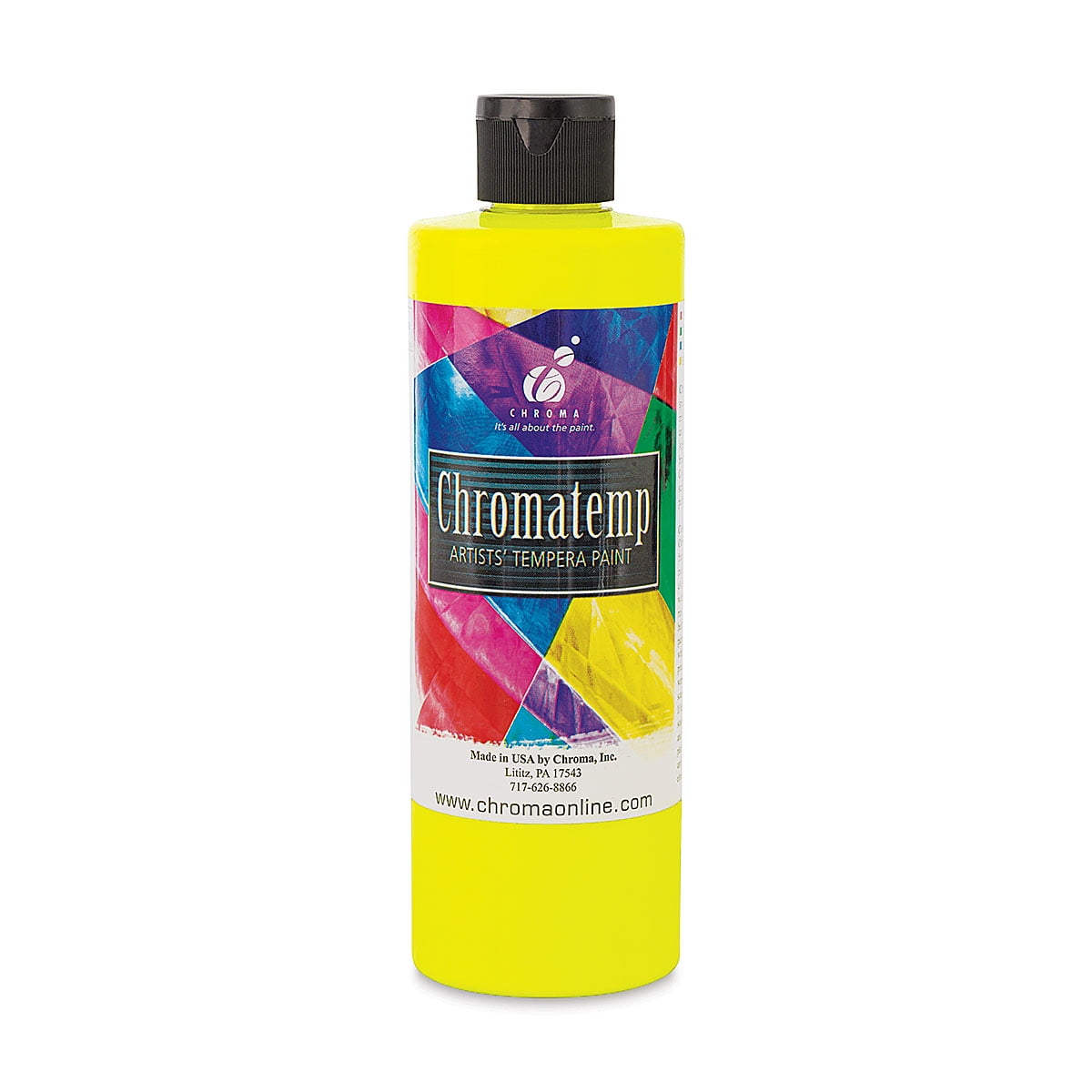 Chroma Chromatemp Artists' Tempera Paint - Fluorescent Yellow, Pint ...