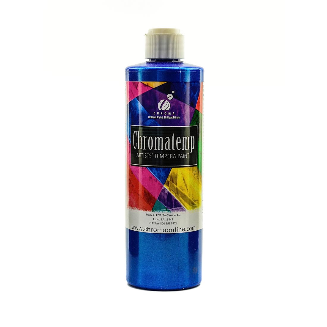 Chroma Chromatemp Artists' Tempera Paint - Pearlescent Blue, Pint ...