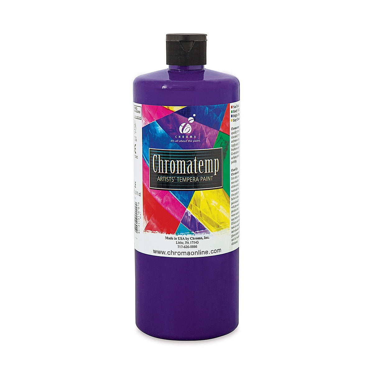 Chroma Chromatemp Artists' Tempera Paint - Violet, Quart - Walmart.com