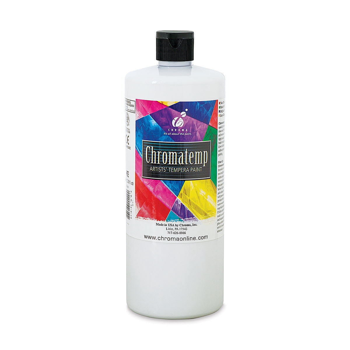 Chroma Chromatemp Artists' Tempera Paint - White, Quart - Walmart.com