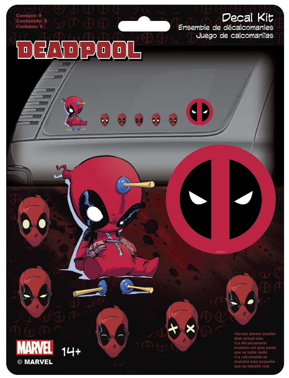 Chroma Deadpool Car Stickers, 9-Piece Exterior Automotive Vinyl Decal ...