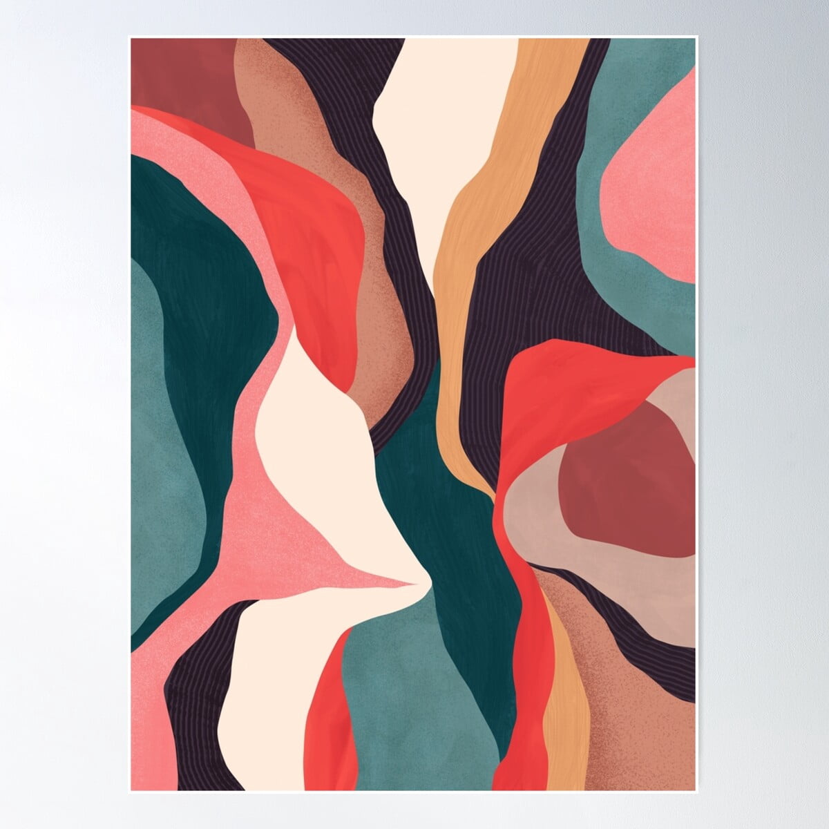 Chroma Flow - Floral Poster Wall Art, Modern Wall Decor For Living Room ...