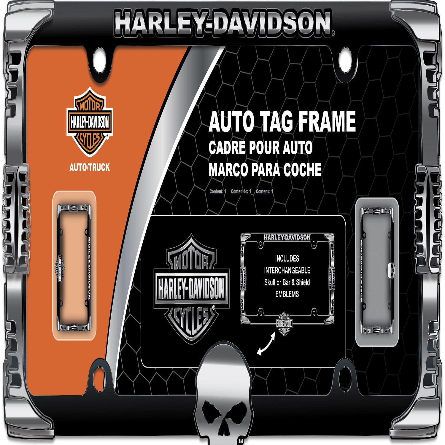 Chroma Harley-Davidson Logo and Skull License Plate Frame, Metal, 2-in ...