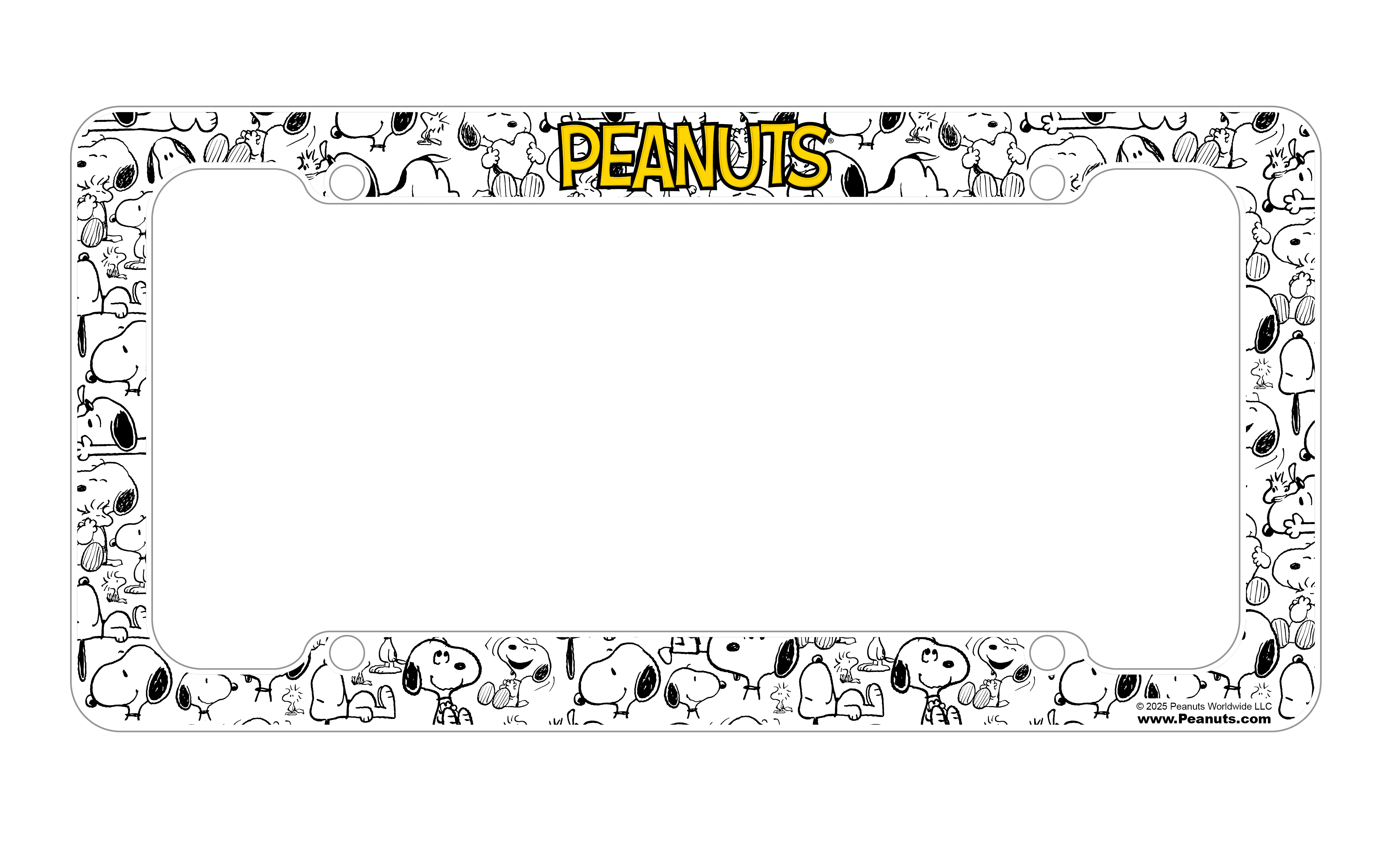 Peanuts Cartoon License Plate Frame (ABS) - Walmart.com