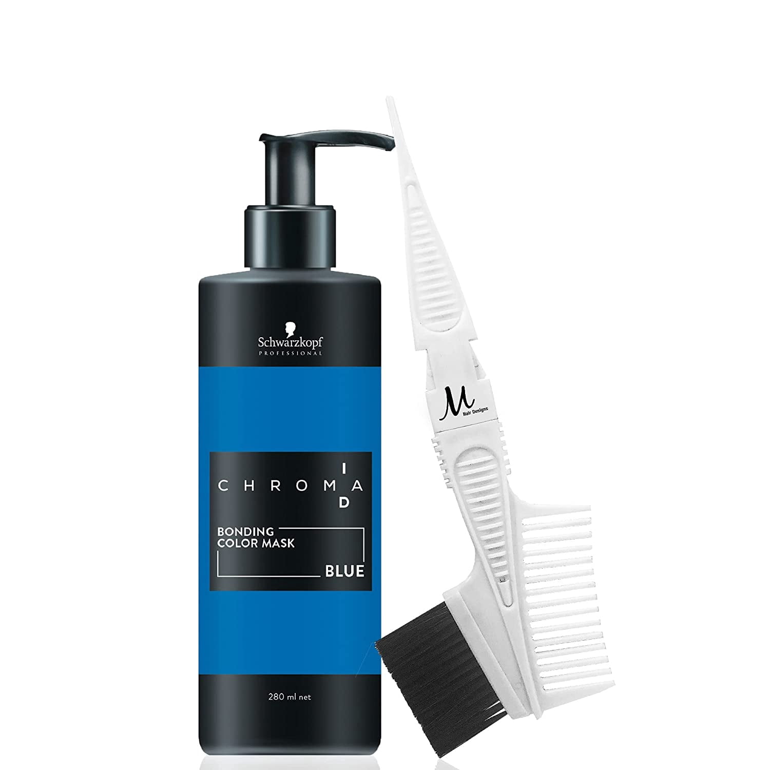 Chroma ID Bonding Color Mask Blue 9.5oz and M Hair Designs Tint Brush ...