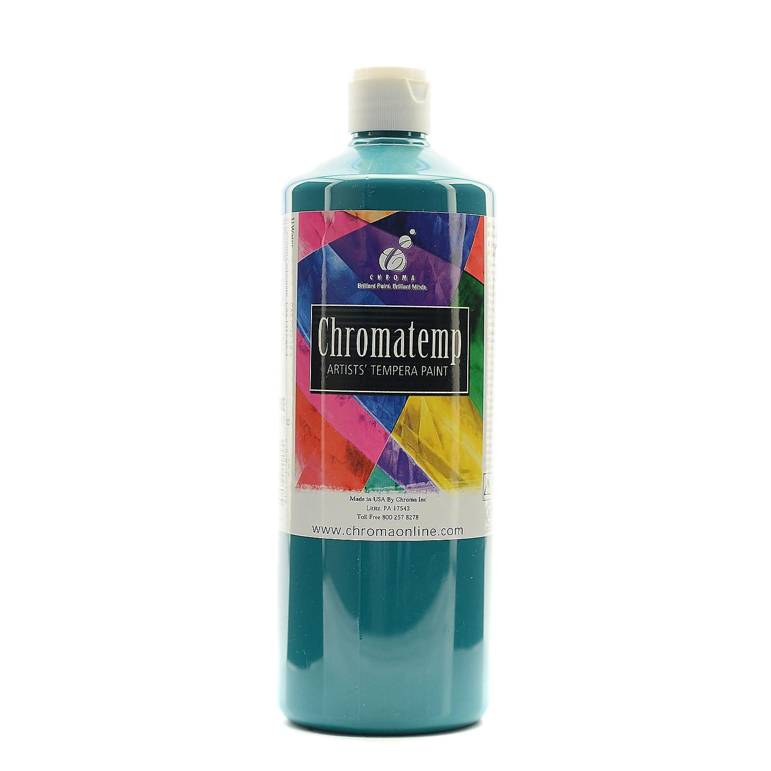 Chroma Inc. Chromatemp Artists' Tempera Paint Turquoise 32 Oz. (2608) - Walmart.com