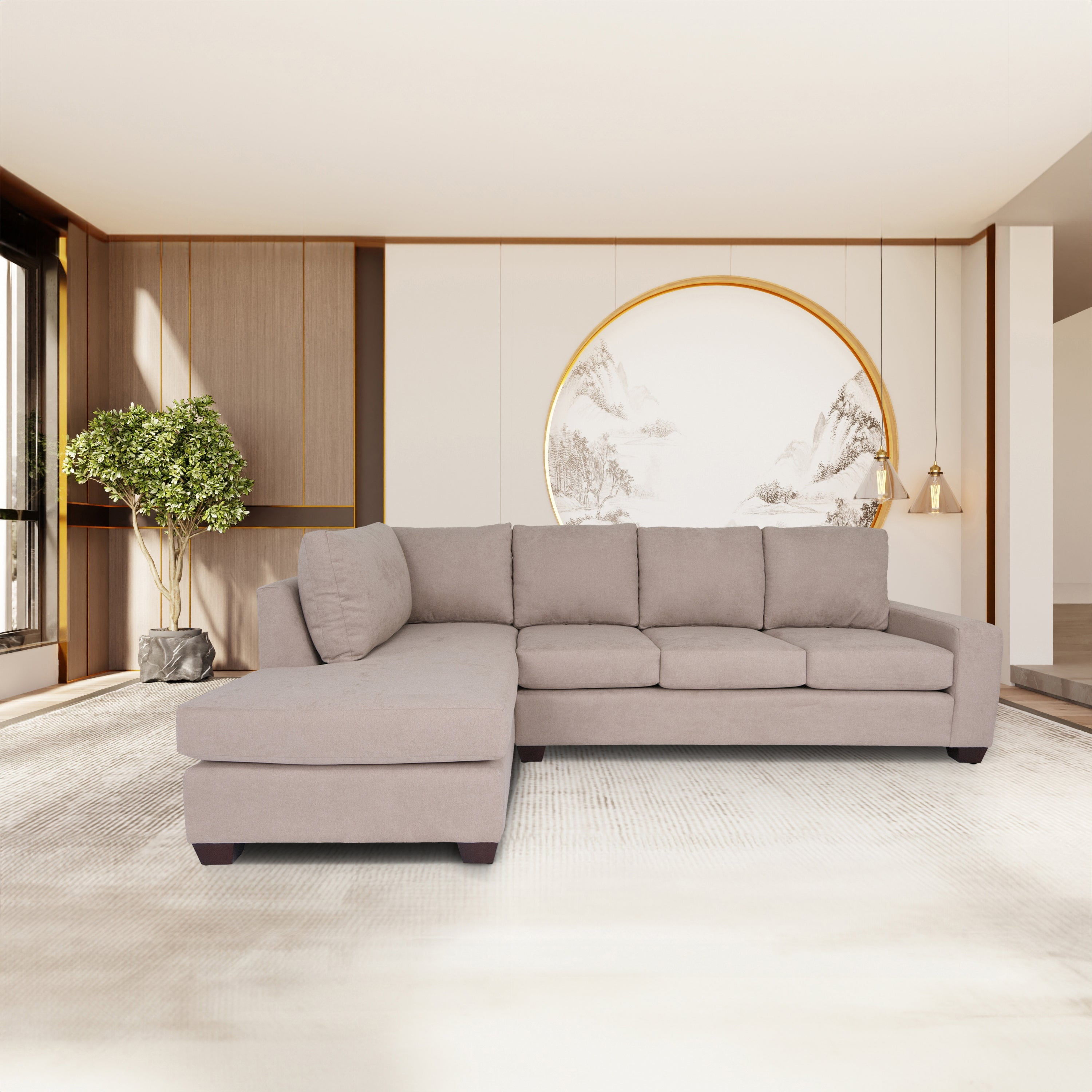 Chroma L Shaped Sectional Sofas - Tan - Walmart.com