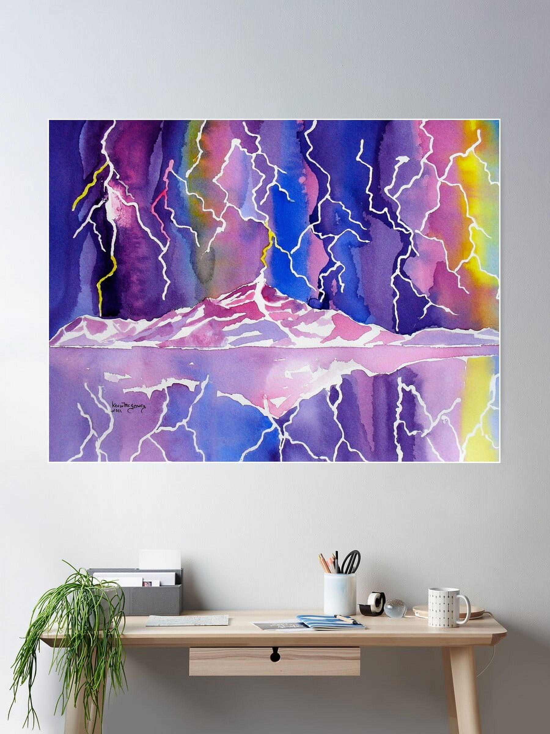 Chroma Lightning Show On The Great Salt Lake Poster Wall Art, Modern ...