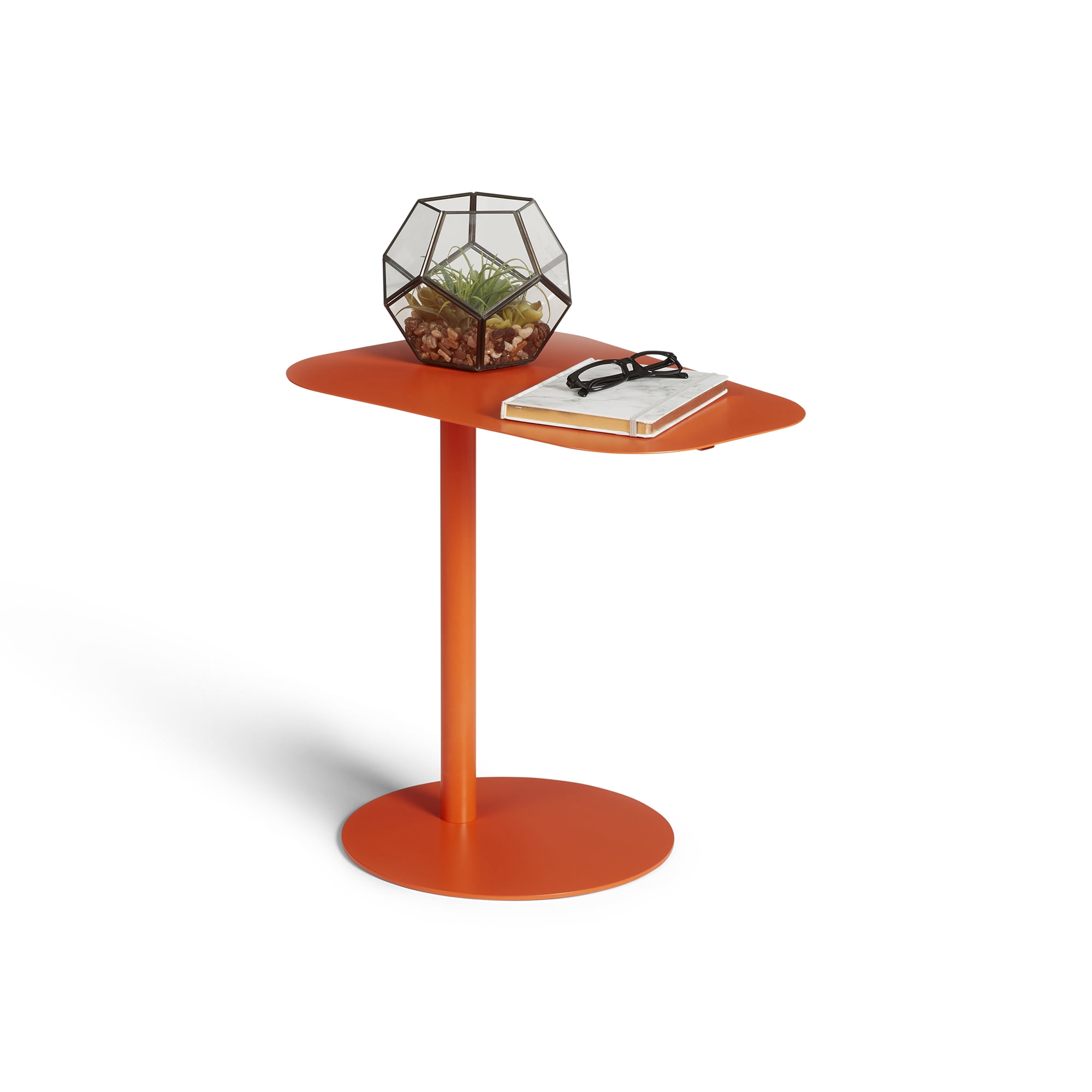 Chroma Modern Metal End Table Space Saving C Shaped Design in Orange ...