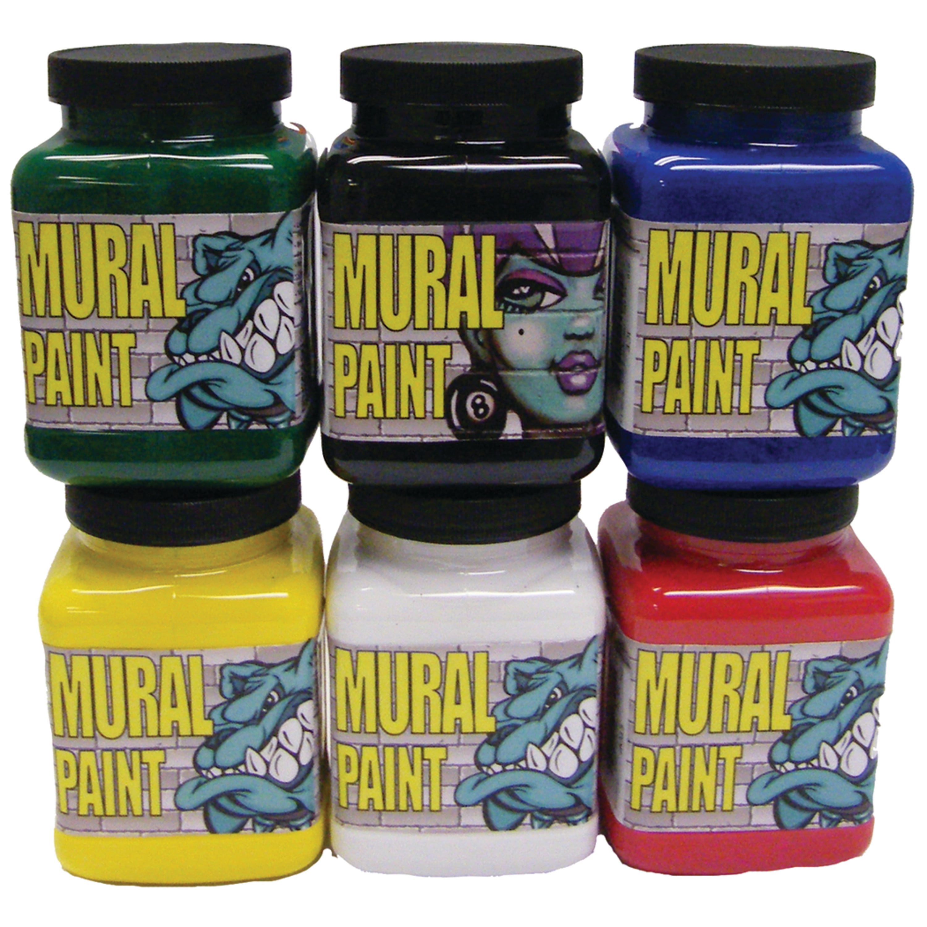 Chroma Non-Toxic Mural Paint Set, 6-Color Pint Primary Set for Art ...