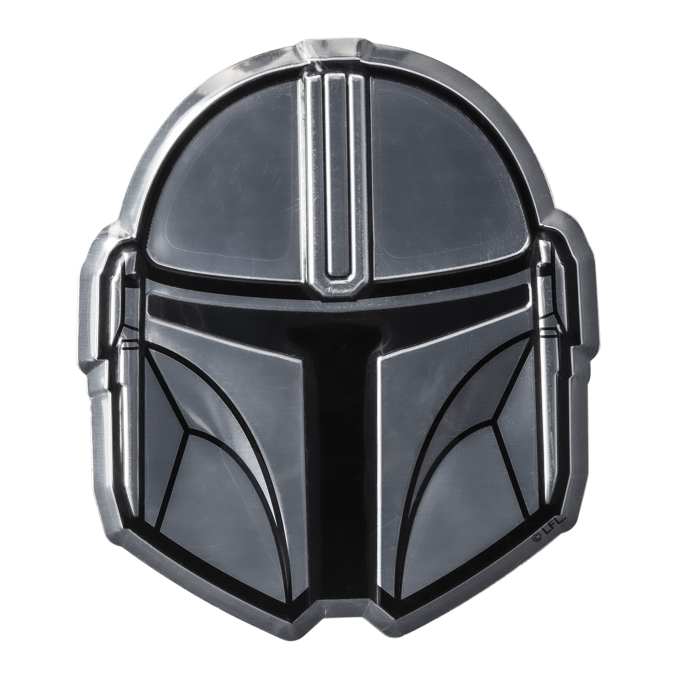 Star Wars The Mandalorian Helmet Flexible Aluminum Car Decal, Silver, 4 ...