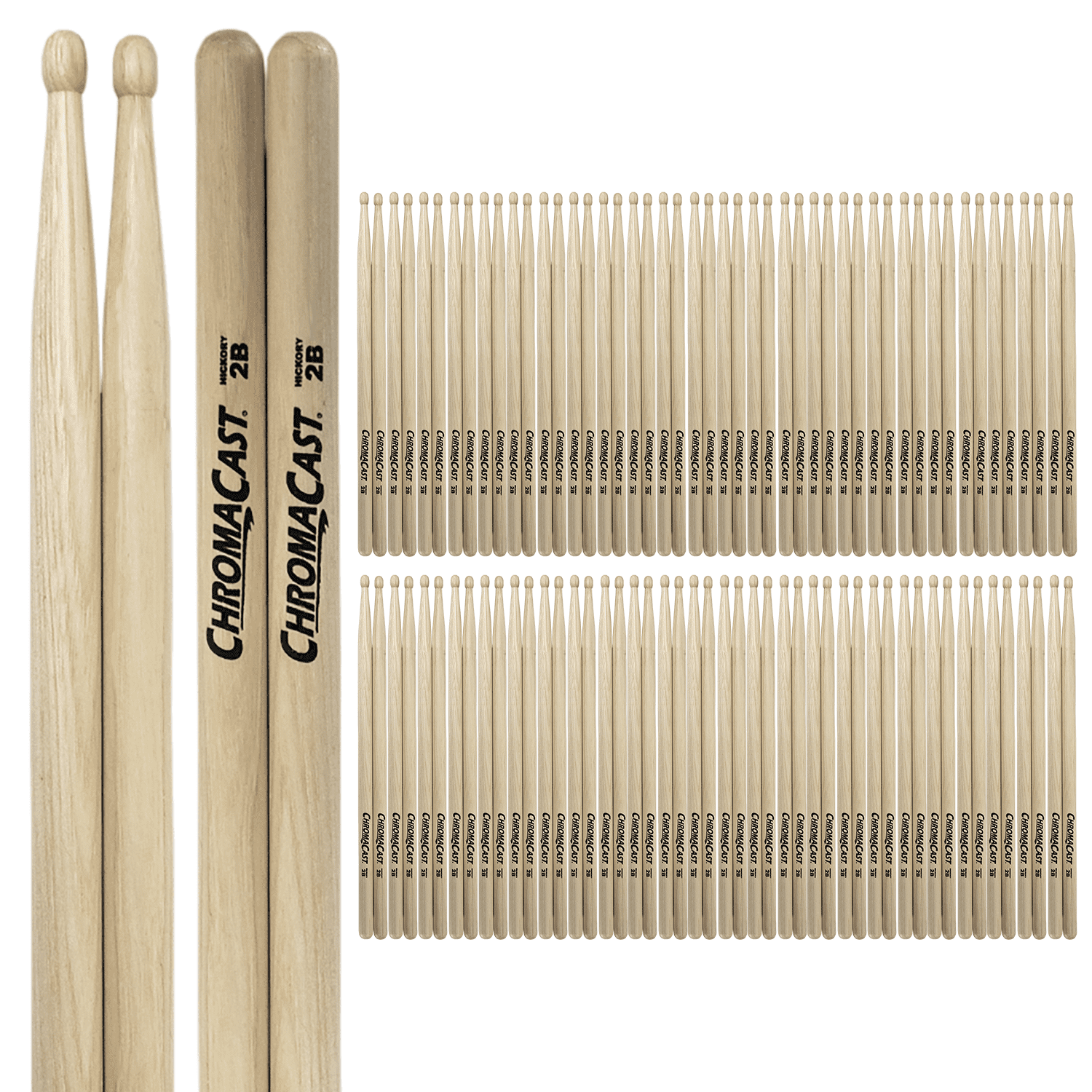 ChromaCast 2B Hickory Drumsticks Pair - Wood Tipped - Drum Sticks Tour ...