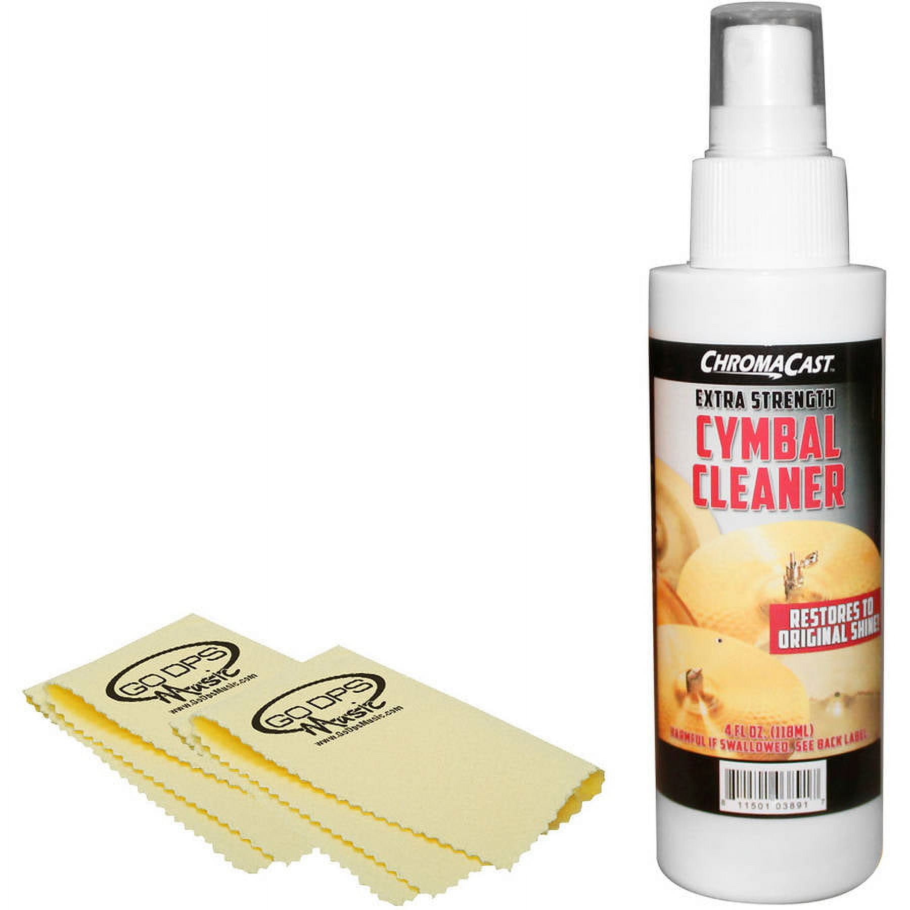 ChromaCast 4 oz Cymbal Cleaner with 2 GoDpsMusic Polish Cloths ...