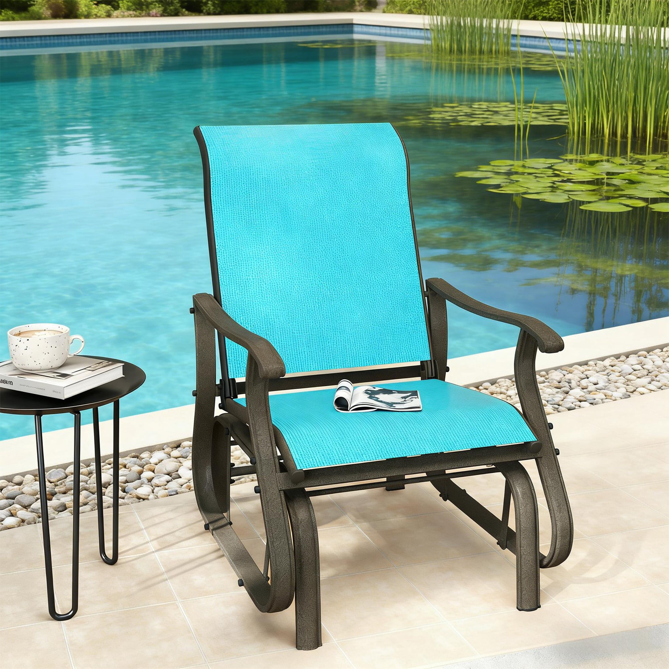 ChromaCore Outdoor Swing Glider Chair,W/Study Metal Frame for Garden ...