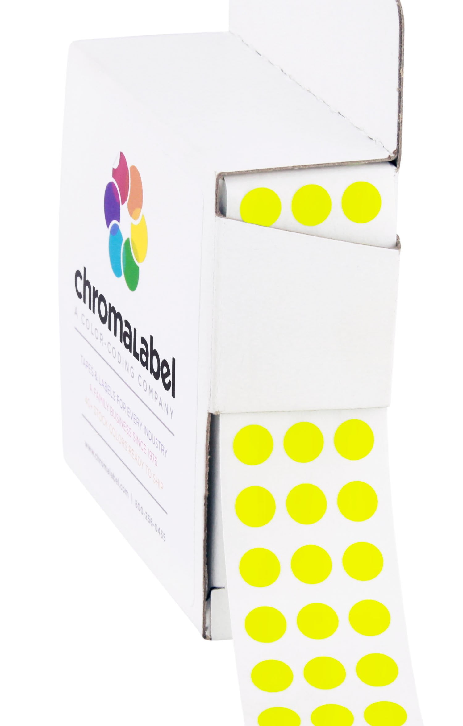 ChromaLabel 0.25 inch Fluorescent Yellow Sticky Color Coding Dot ...