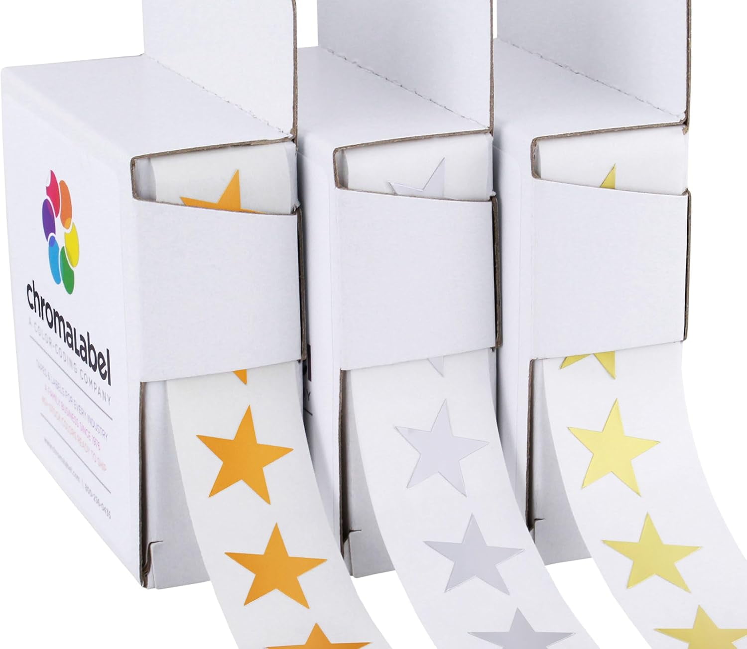 ChromaLabel 0.75 Inch Metallic Star Stickers Variety Pack, Assorted ...