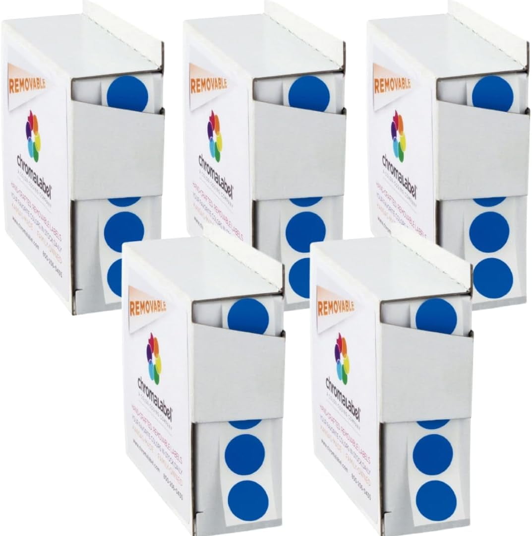 ChromaLabel 1/2 Inch Circle Sticker Labels, Easy to Write On Round ...