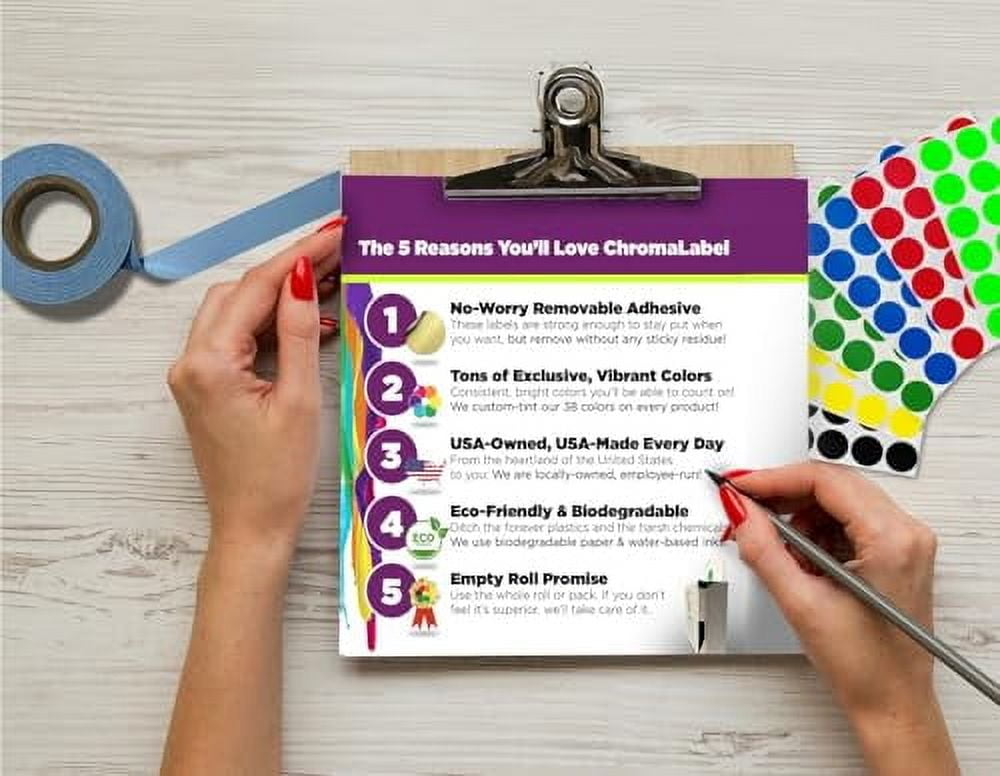 ChromaLabel 1/2 Inch Round Yellow Dot Stickers, Color Coding Labels ...