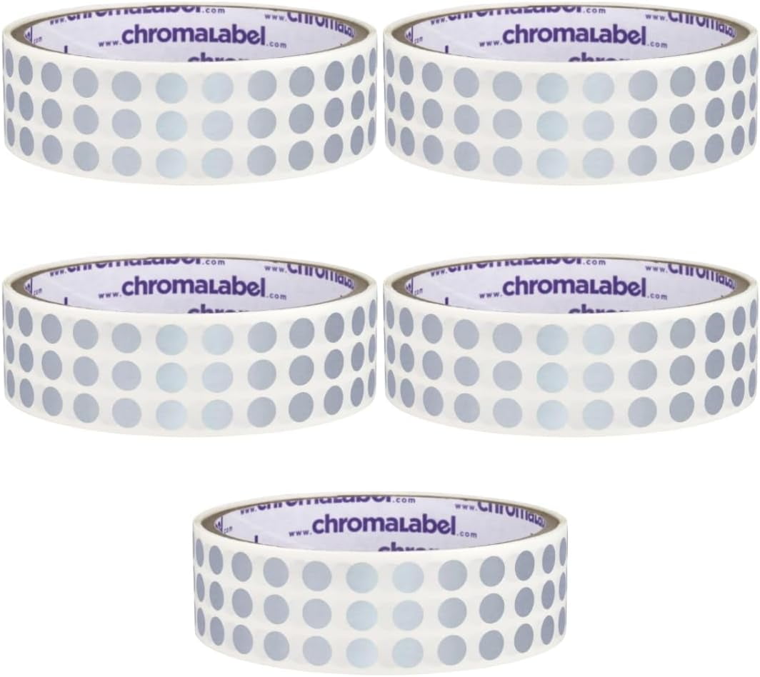 ChromaLabel 1/4 Inch Circle Sticker Labels, Metallic Silver Dot ...