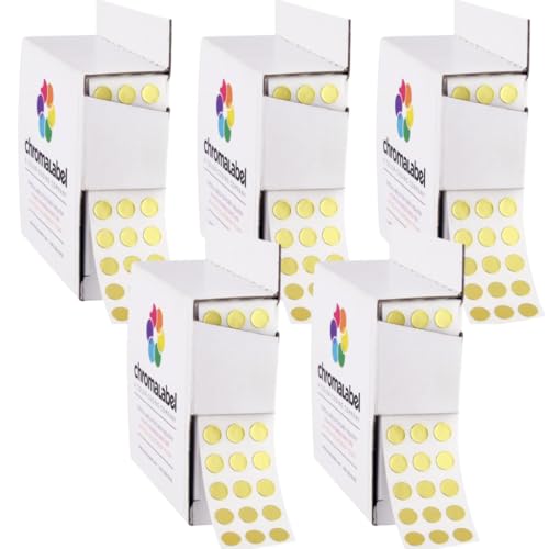 ChromaLabel 1/4 Inch Gold Circle Stickers, Metallic Color Coding Dots ...