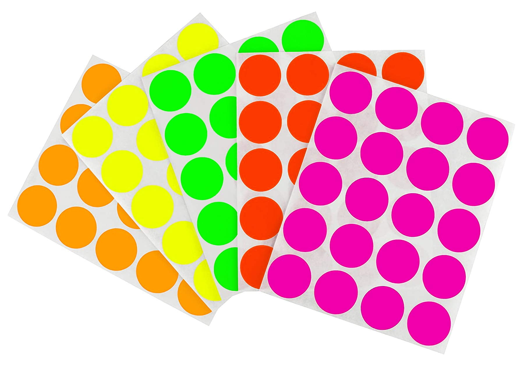 ChromaLabel 1 Inch Round Colored Stickers, High Visibility Removable ...