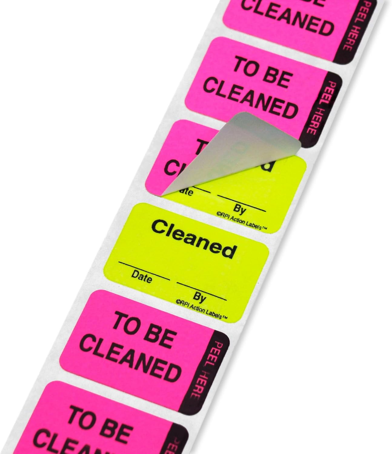 ChromaLabel 1 x 1.50 Inch Fluorescent Pink and Yellow Double Layer ...