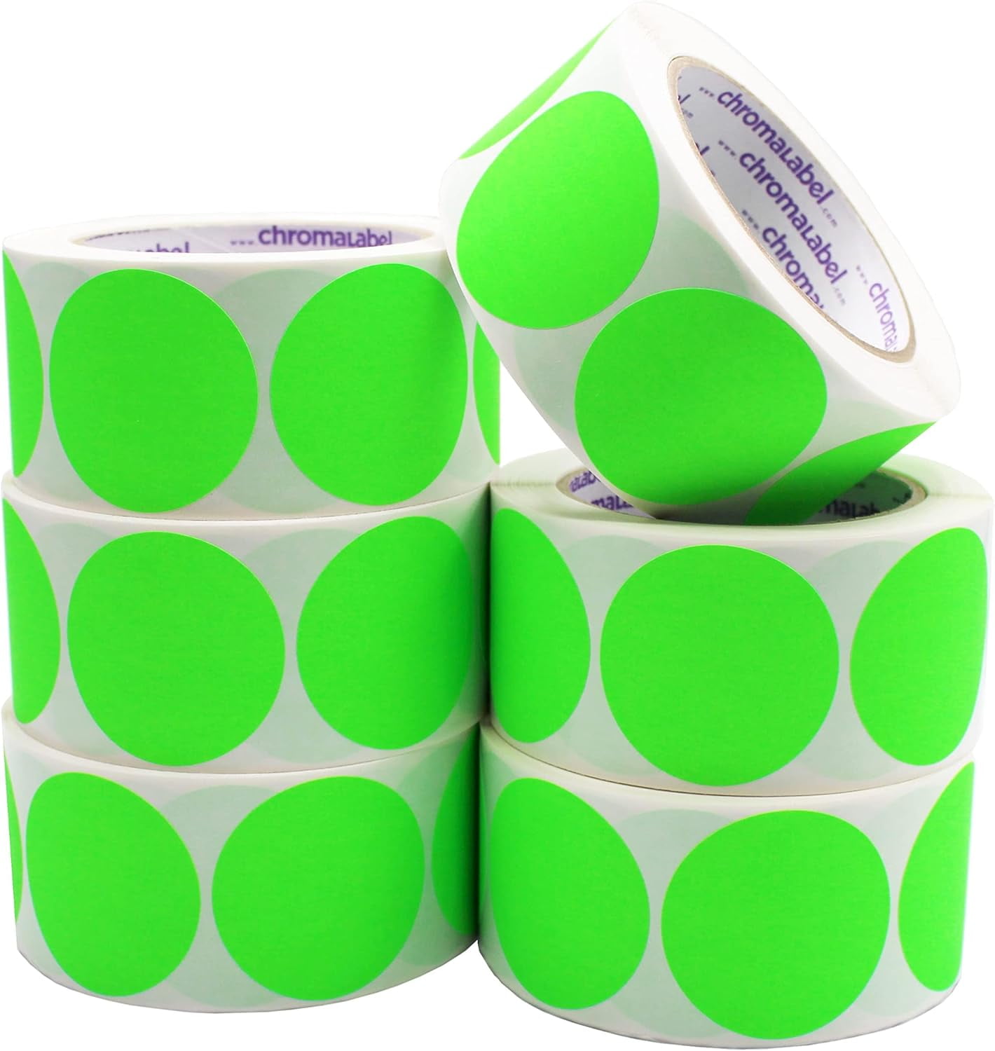 ChromaLabel 2 Inch Fluorescent Permanent Adhesive Color Code Label Kit ...