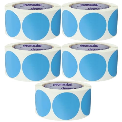 ChromaLabel 2 Inch Round Colored Stickers, Permanent Sticky Dots Color ...
