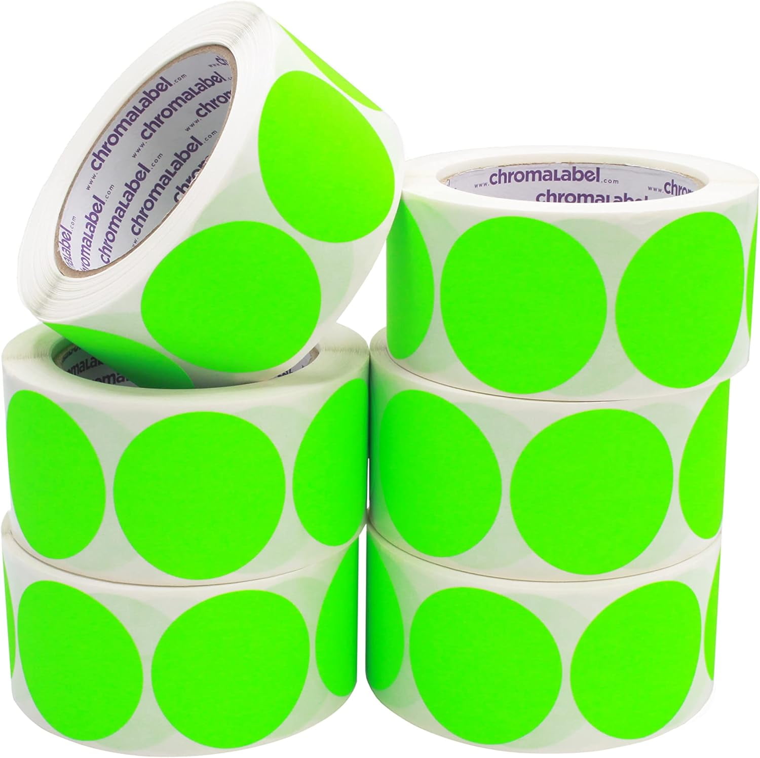 ChromaLabel 2 Inch Round Label Permanent Color Code Dot Stickers ...