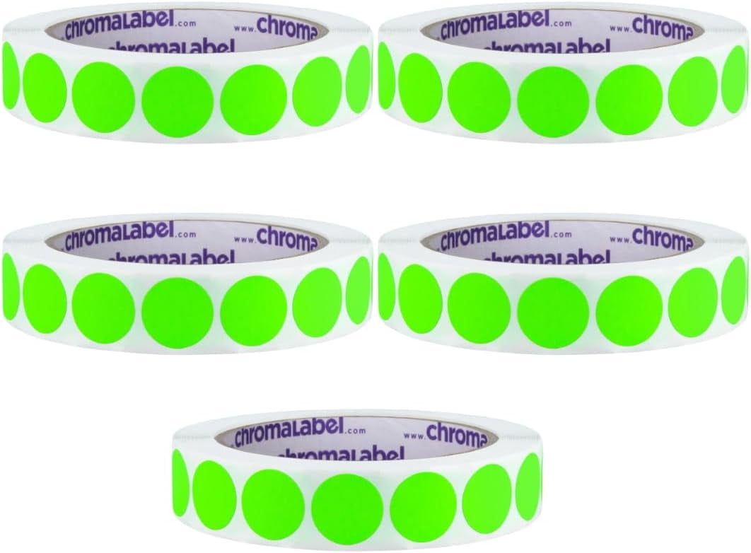 ChromaLabel 3/4 Inch Round Colored Stickers, High Visibility Removable Color Coding Labels, Easy ...