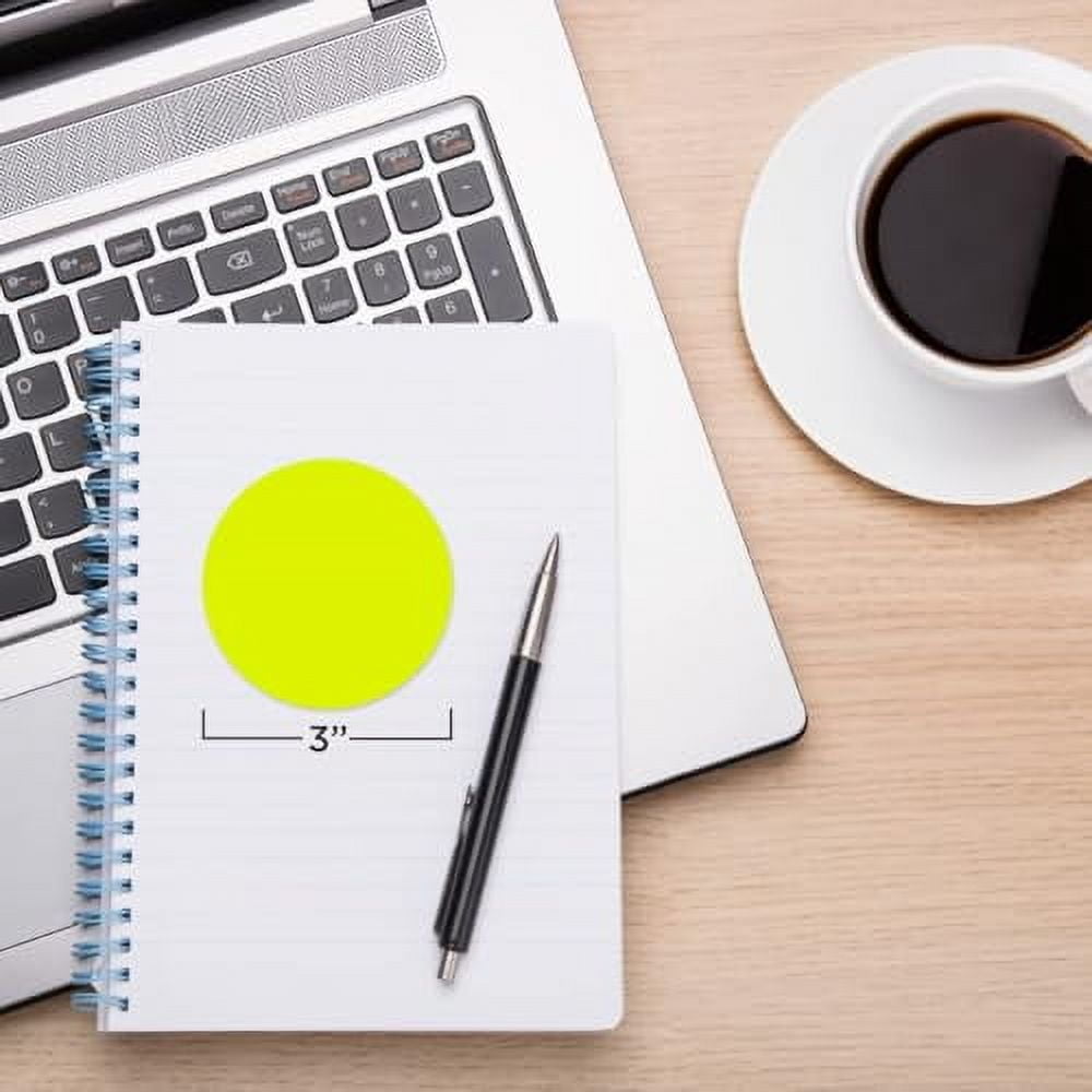 ChromaLabel 3 Inch Circle Sticker Labels, High Visibility Round Colored ...